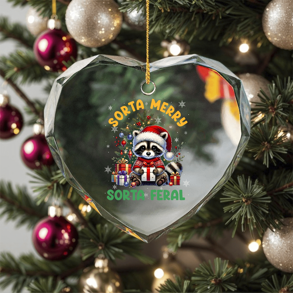 Sorta Merry Sorta Feral Hold Ornament Home Decoration, Crystal Glass ...
