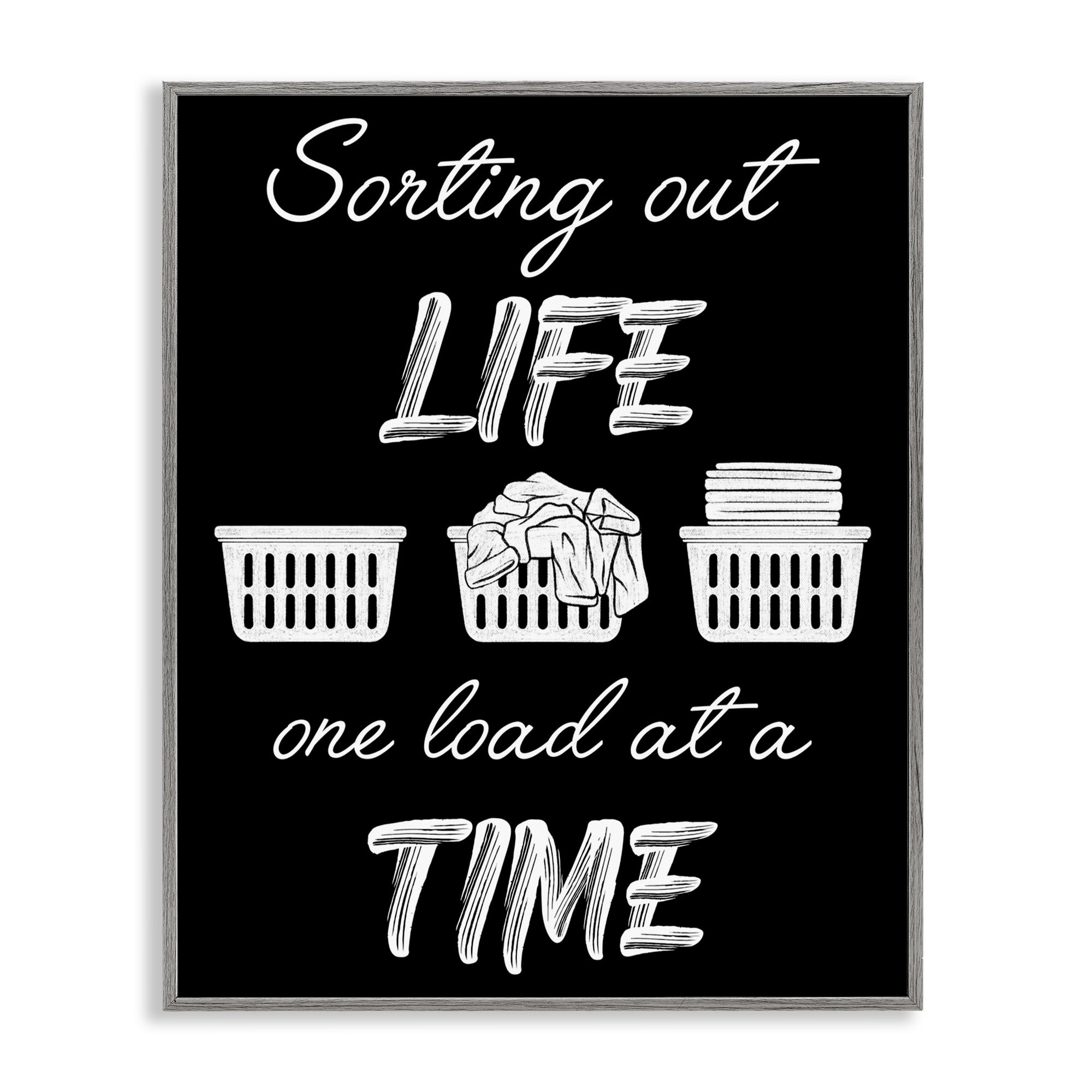 Sorting Out Life Laundry Gray Framed Giclee Art, design by Marcus Prime ...