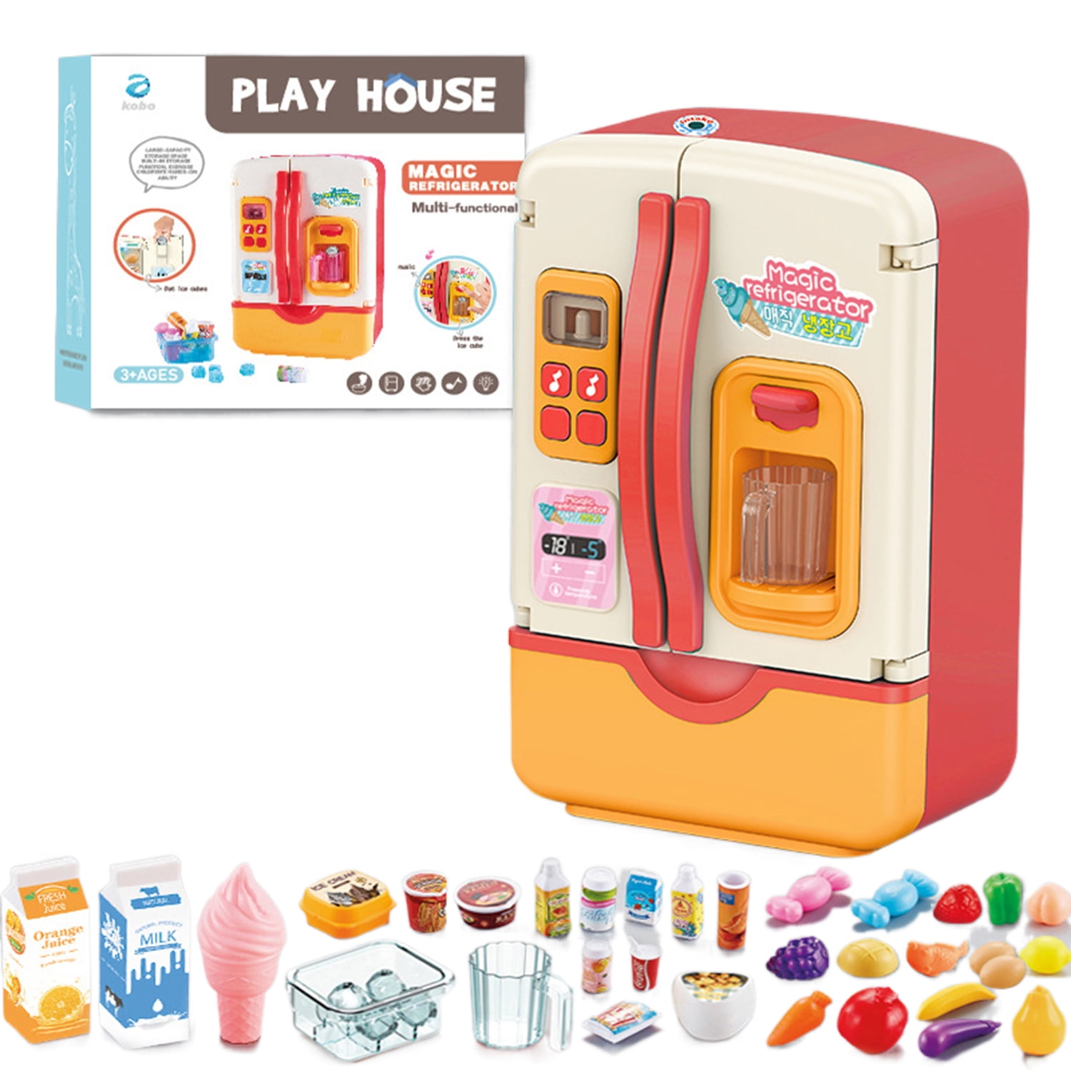 Sorting Snacks Mini Fridge ,Light Spray Fridge 39 Pieces, Ages 3-8 ...