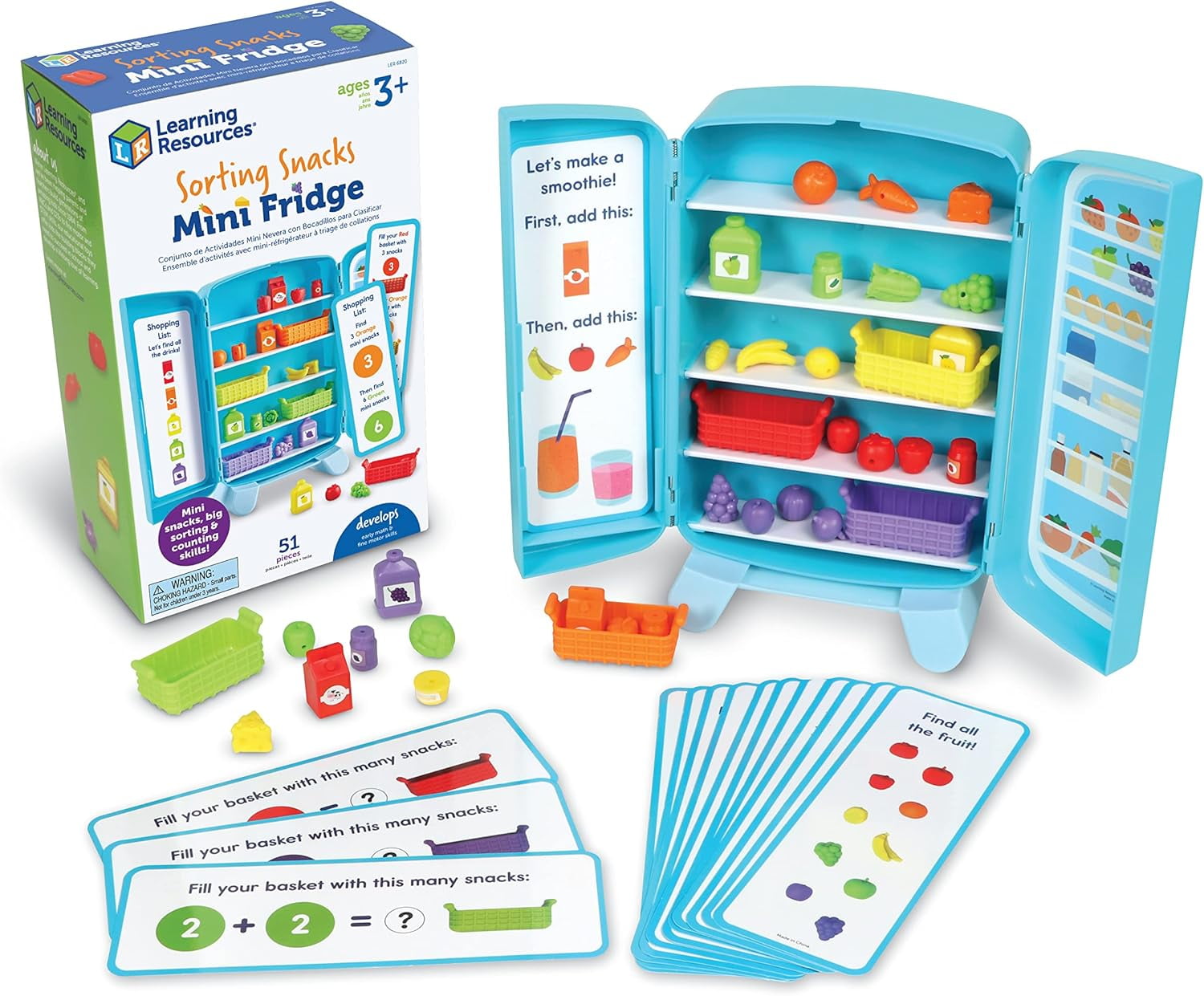 Sorting Snacks Mini Fridge - Play Food, Toddler Kitchen, Montessori ...