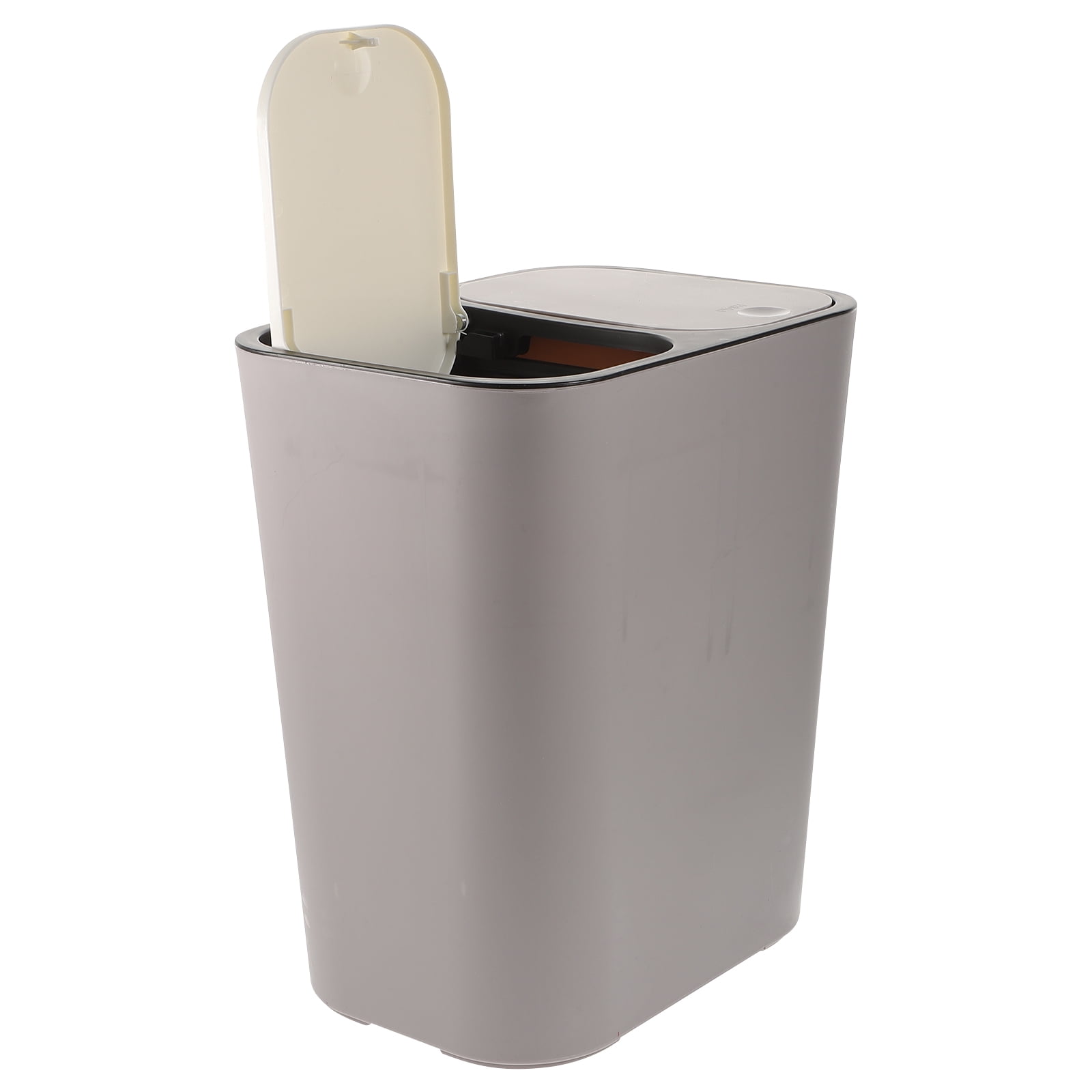 Grey PP Material Dual Compartment Trash Can for Home with Easy Lid ...
