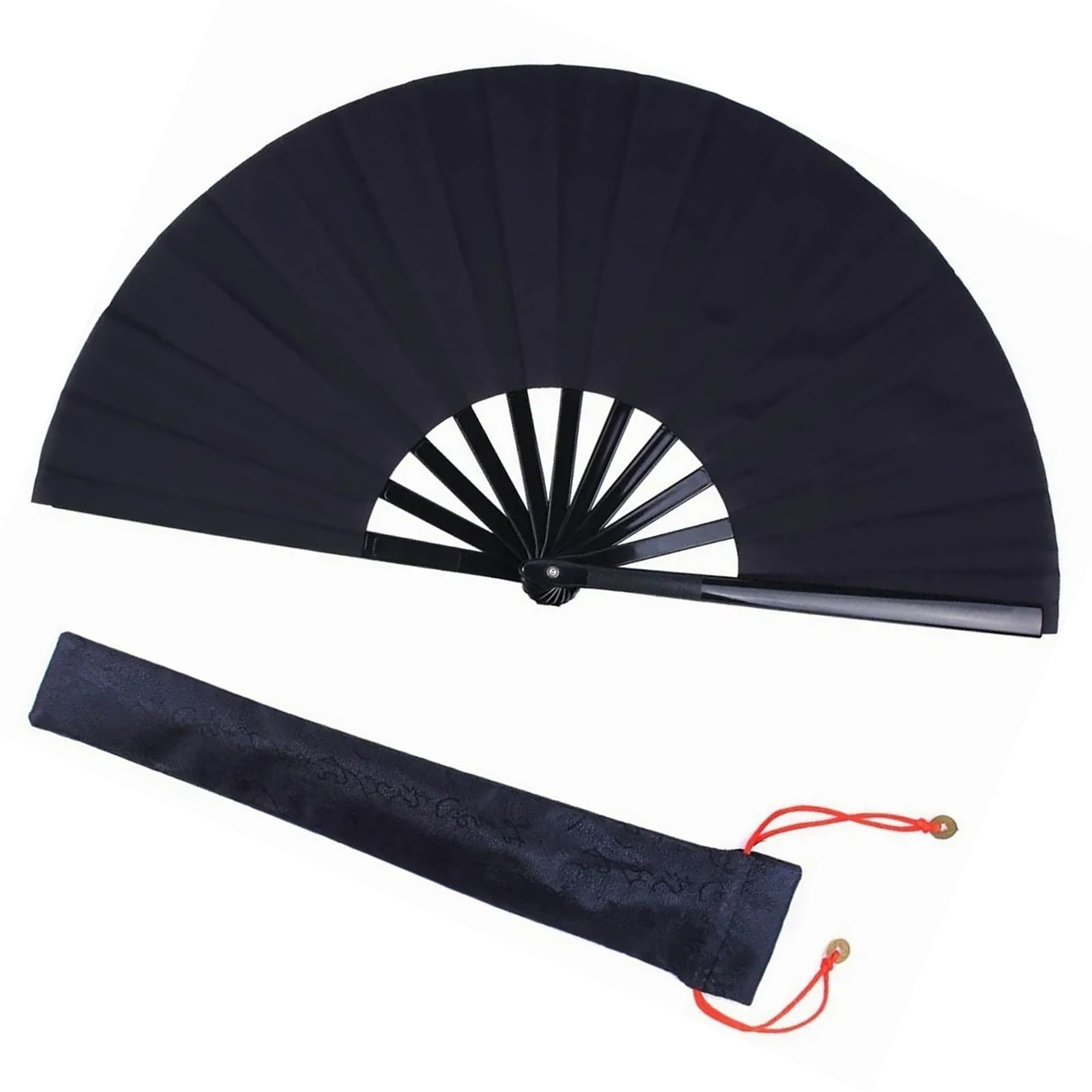 Sorven Black Folding Fan Hand Fan, Kung Fu Fan Multi Purpose for ...
