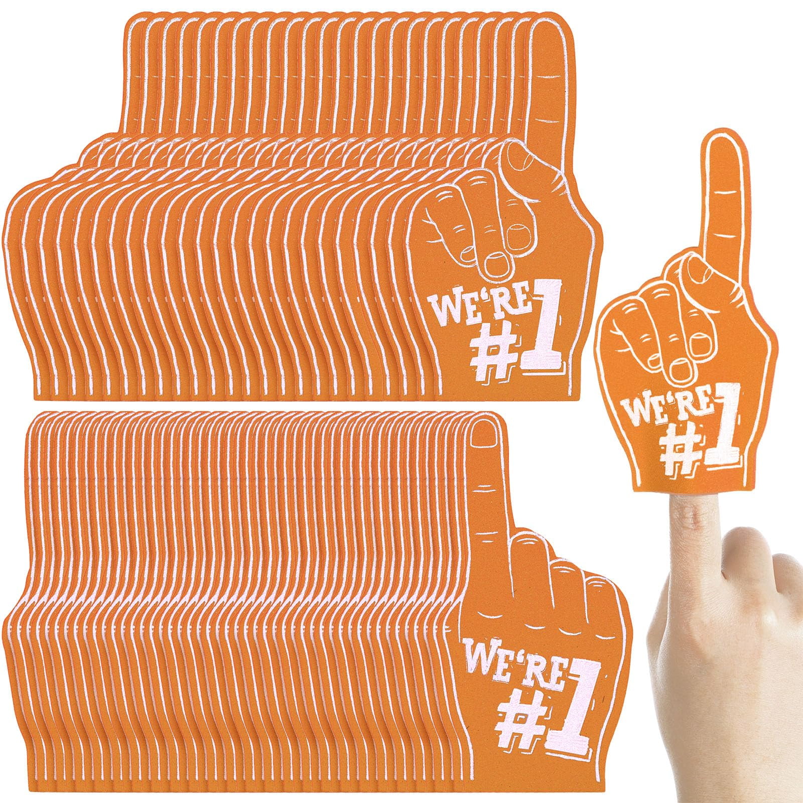 Sosation 48 Pieces Mini Foam Fingers 5.6 Inch Foam Hand Cheerleading ...