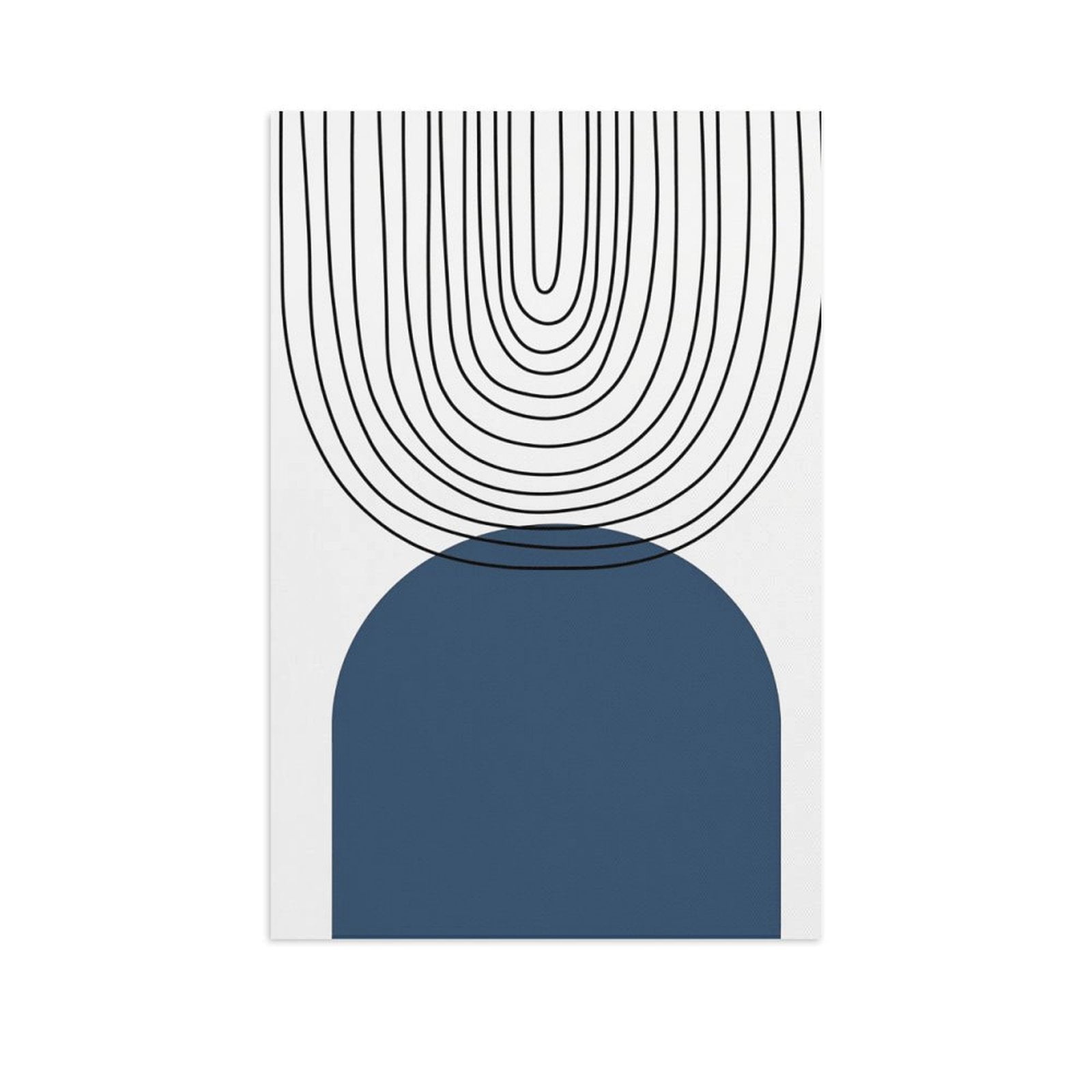 Soscooter Navy Blue Boho Canvas Wall Art Abstract Wall Decor Minimalist ...