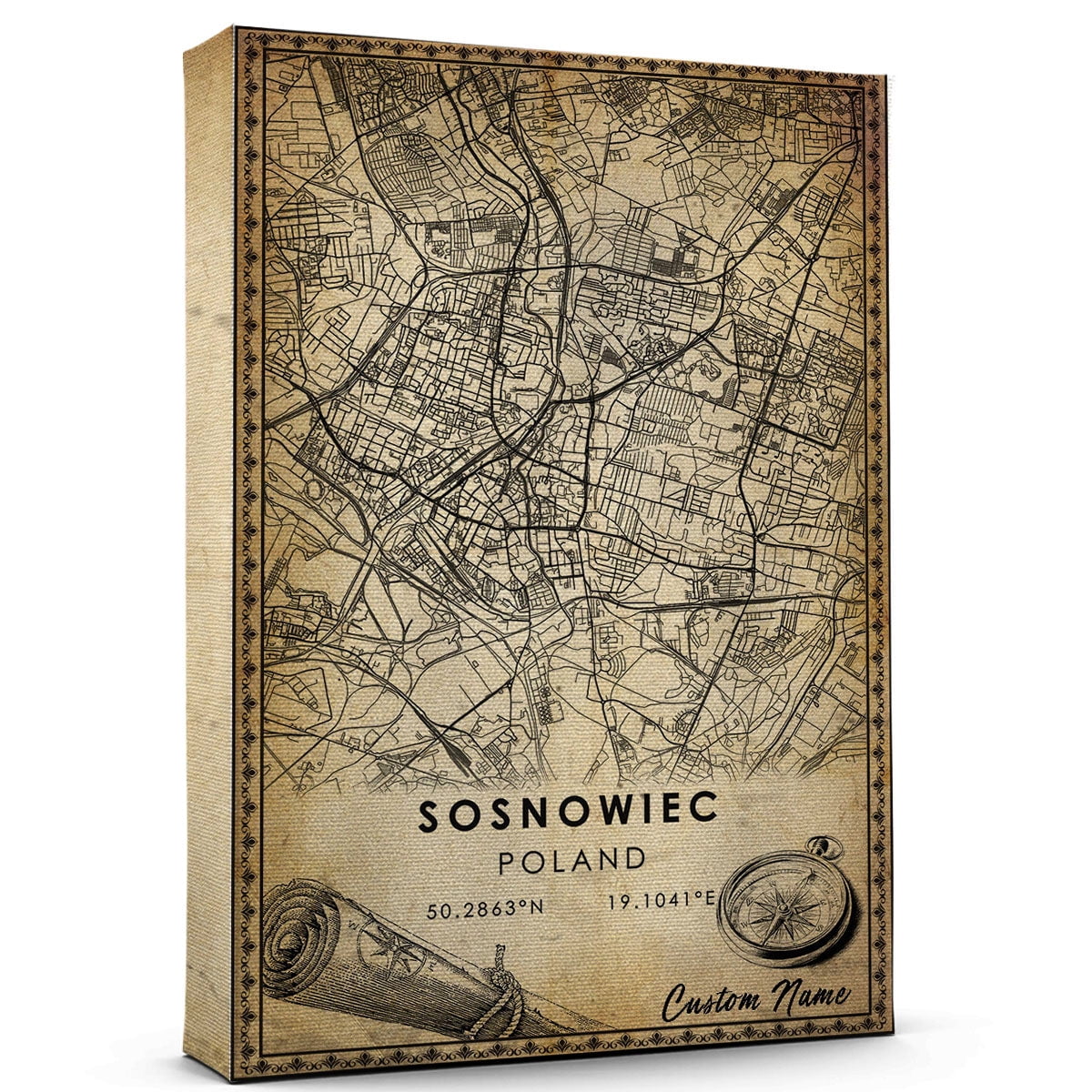 Sosnowiec Map Poster, Poland Map Art Poster, Canvas, Sosnowiec Map City ...
