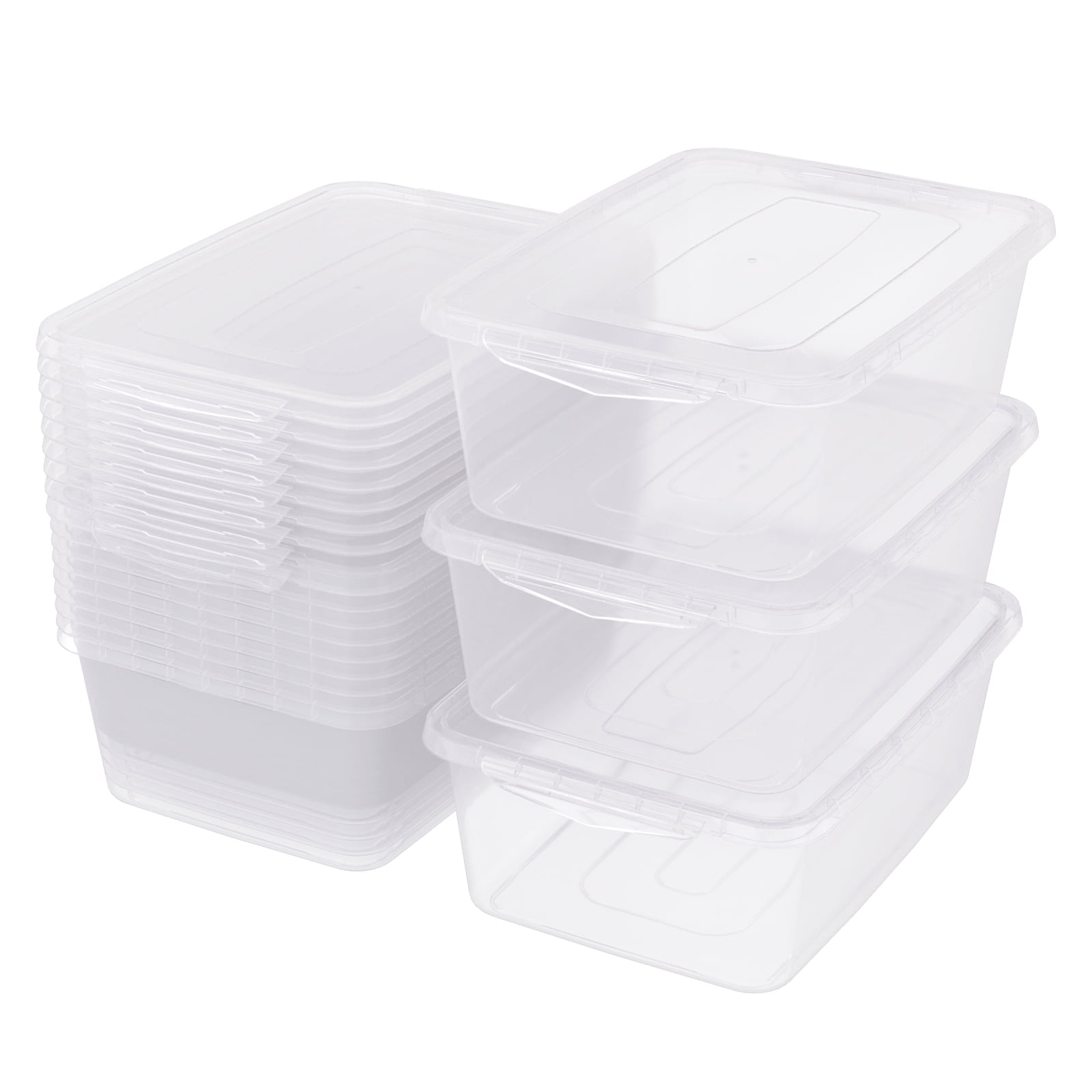 Sosody 12 Packs Clear Storage Latching Boxes, 16 Quart Plastic Storage ...