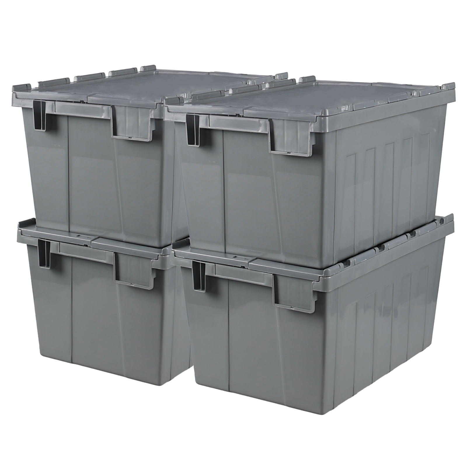 Sosody 4 Packs 15 Gallon Heavy Duty Plastic Stackable Storage Bin Tote ...