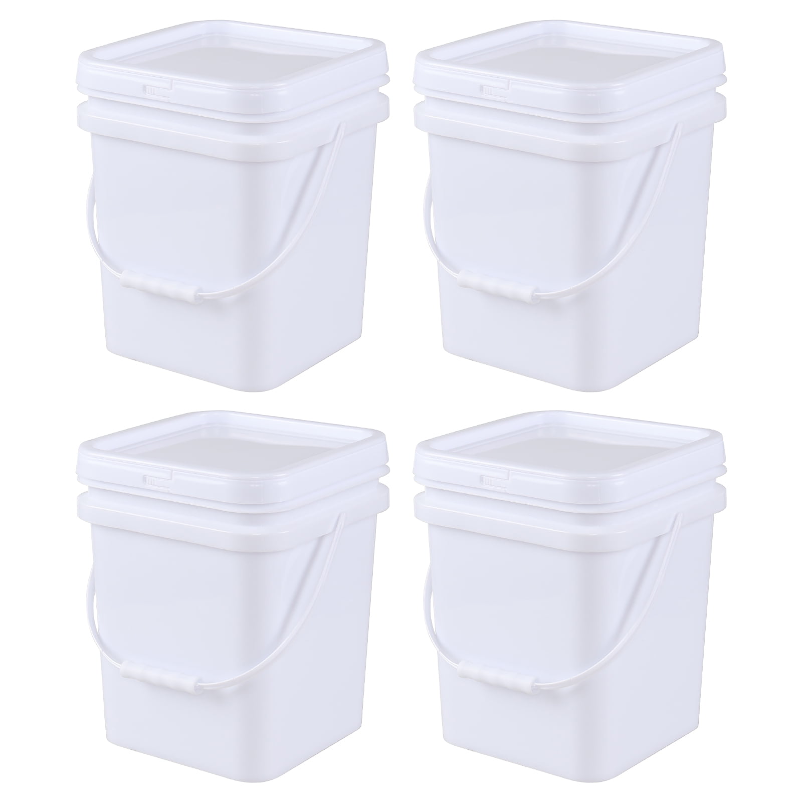 Sosody 4 Packs Square Cleaning Buckets with Lid, 5 Gallon Plastic ...