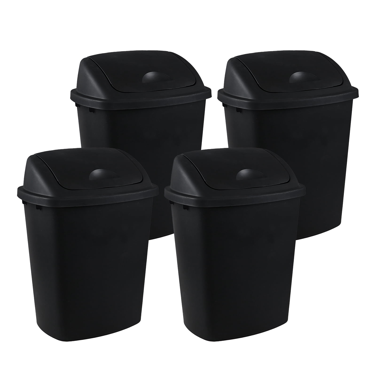 Sosody 4 Packs Tall Plastic Kitchen Trash Can Swing Lid, 11 Gallon ...