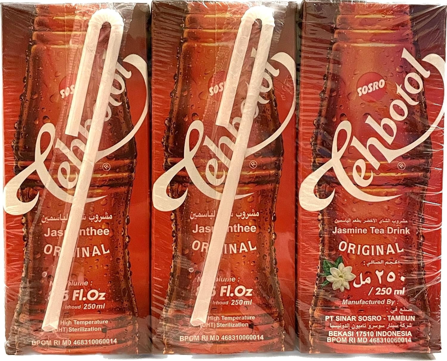 Sosro Teh Botol Original Jasmine Tea Drink, 24 Pack, 8 oz / 250ml ...