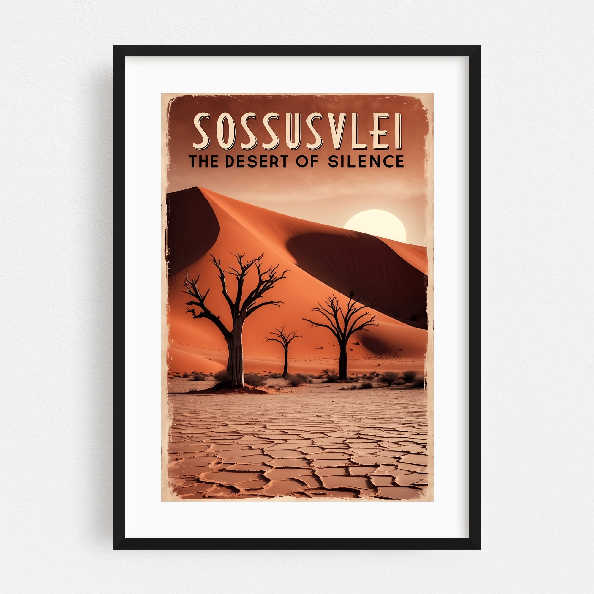 Sossusvlei Vintage Travel Poster – Explore Namibia’s Iconic Red Dunes ...