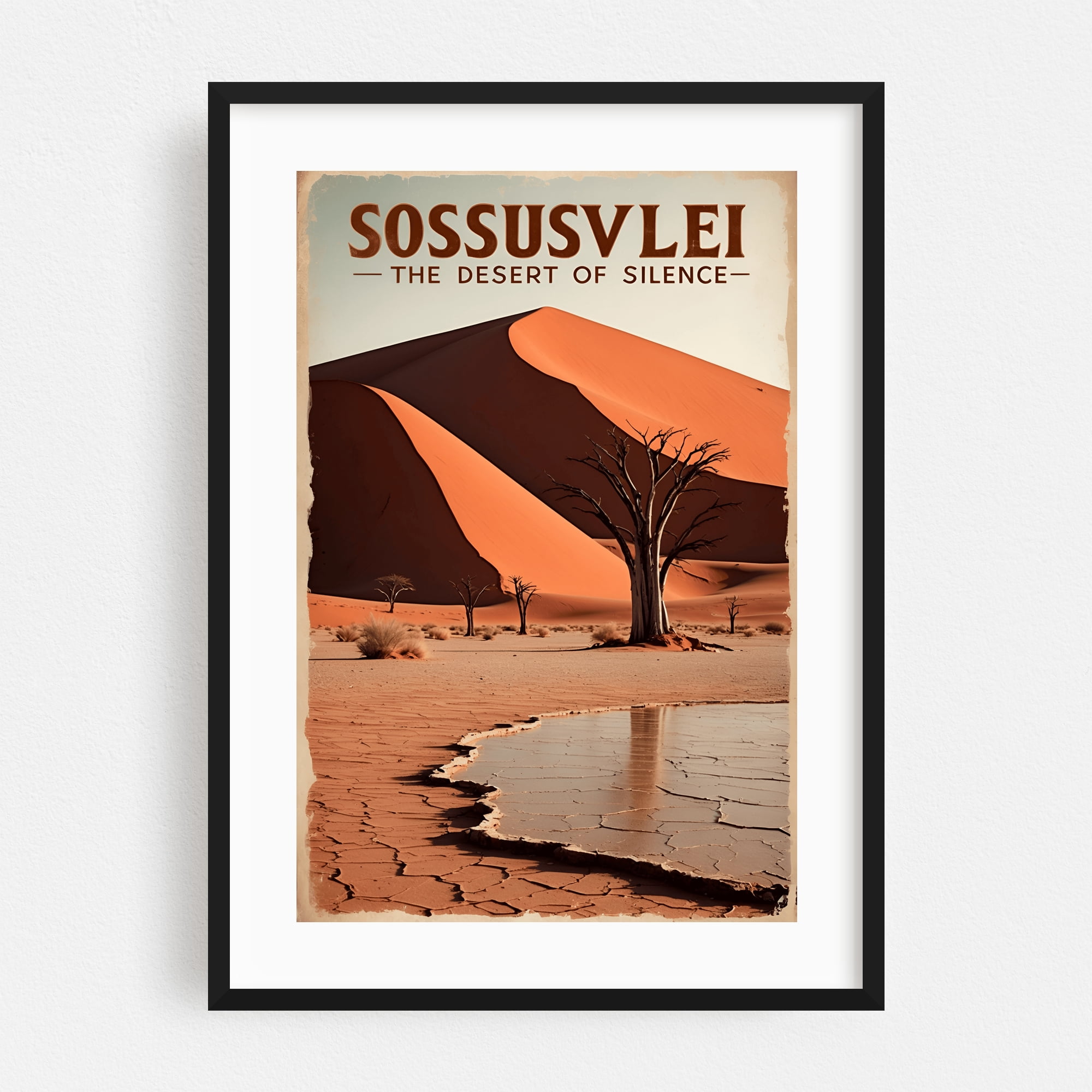 Sossusvlei Vintage Travel Poster – Namibia’s Desert Oasis - Hardap ...