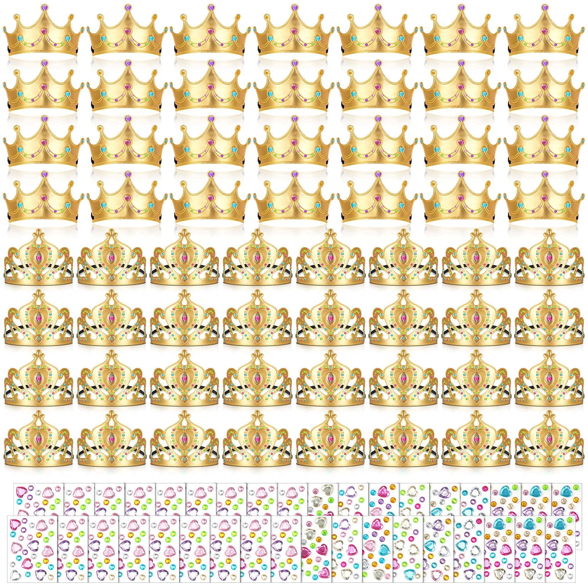 Sotiff 150 Pieces Foam Crowns Set for Kids Princess Tiaras Crowns ...