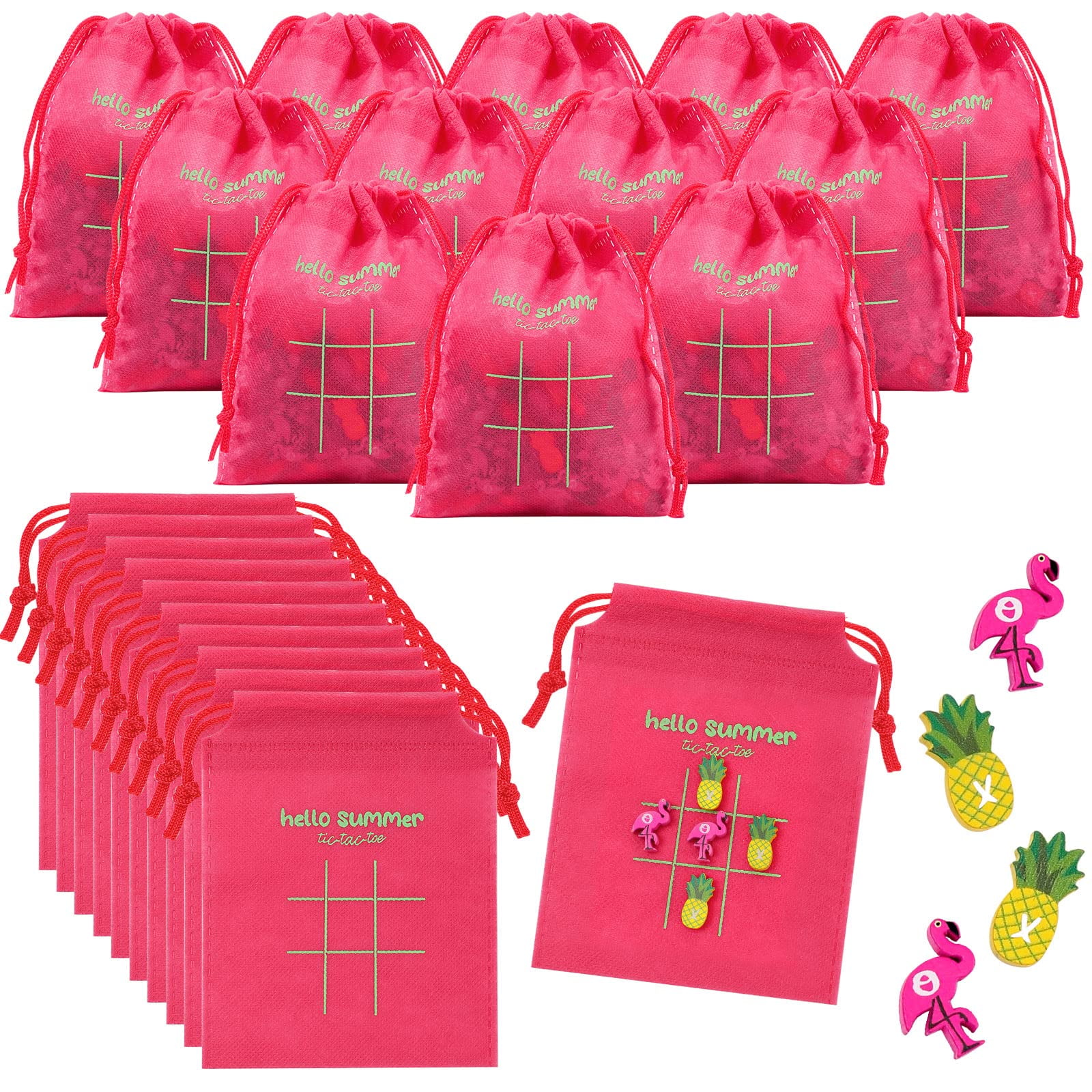 Sotiff 36 Sets Hawaiian Flamingo Party Favors Bulk Summer Tic Tac Toe ...