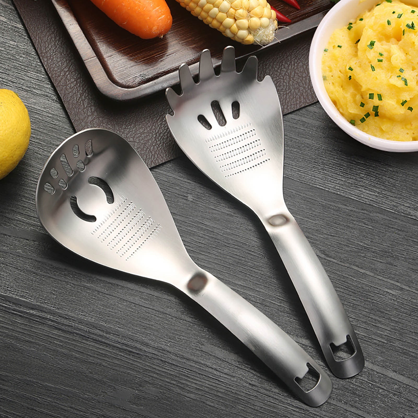 SouMaox Ginger Grinder Spoon Manual Garlic Press Stainless Steel ...