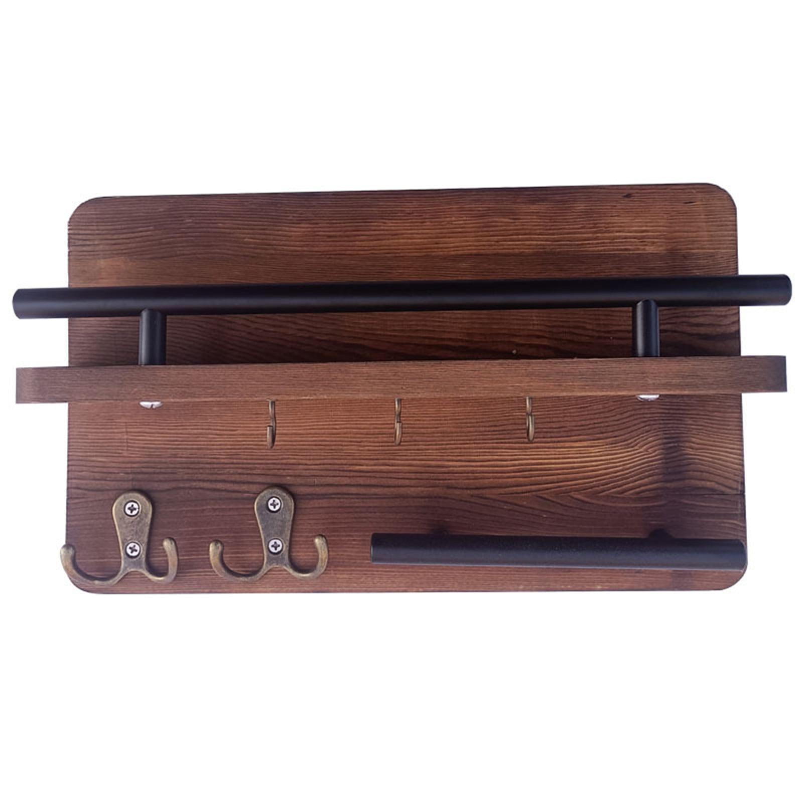SouMaox Wall Mount Key Hooks, Wood Texture, Multi Hook Centralized ...