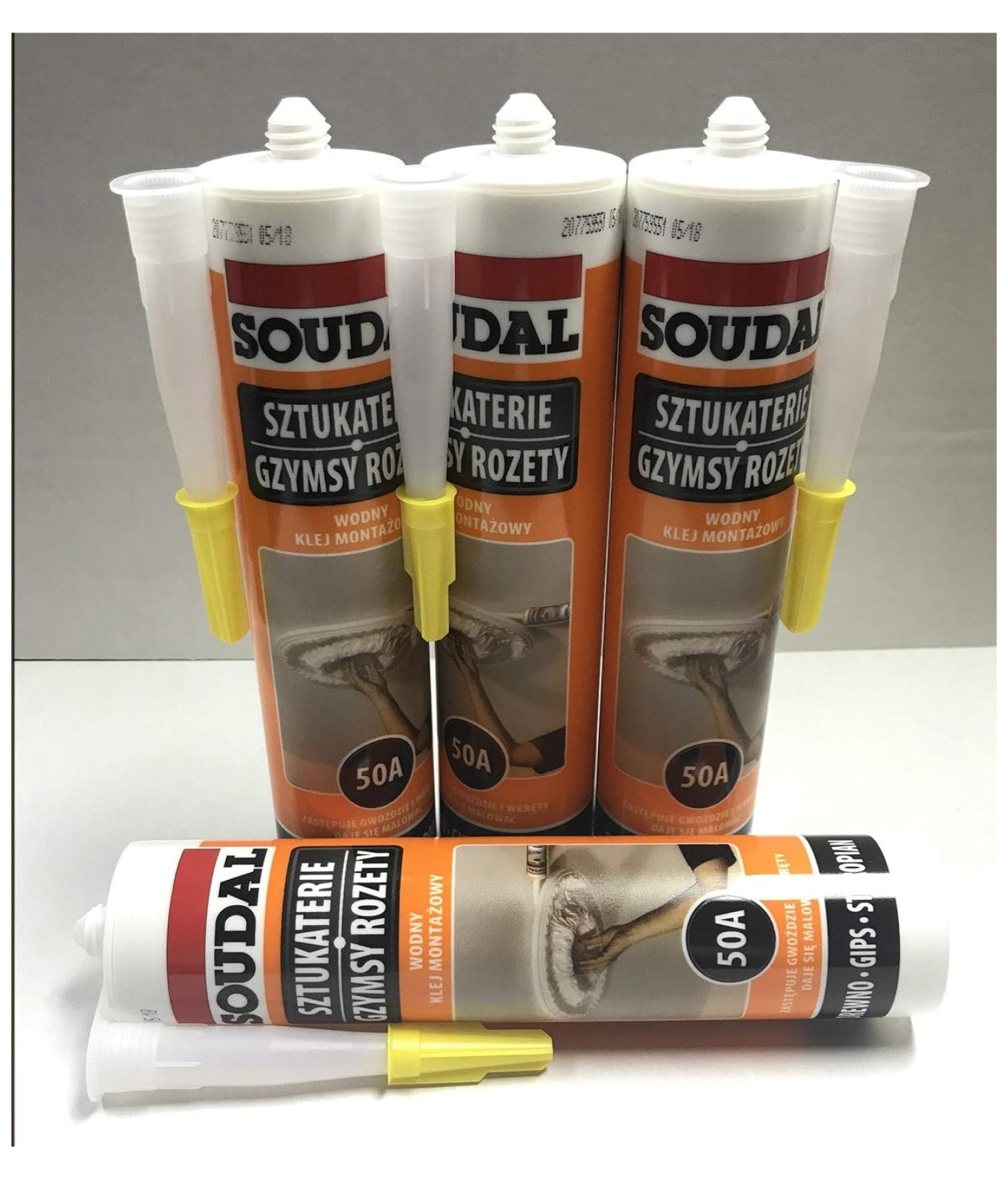 Soudal 50A - 4 Tubes - Universal Adhesive for Styrofoam Ceiling Tiles - Pack of 4 - Walmart.com