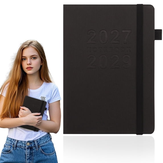 Souew Black 2026-2028 Three Year Planner Notebook, Portable Daily ...