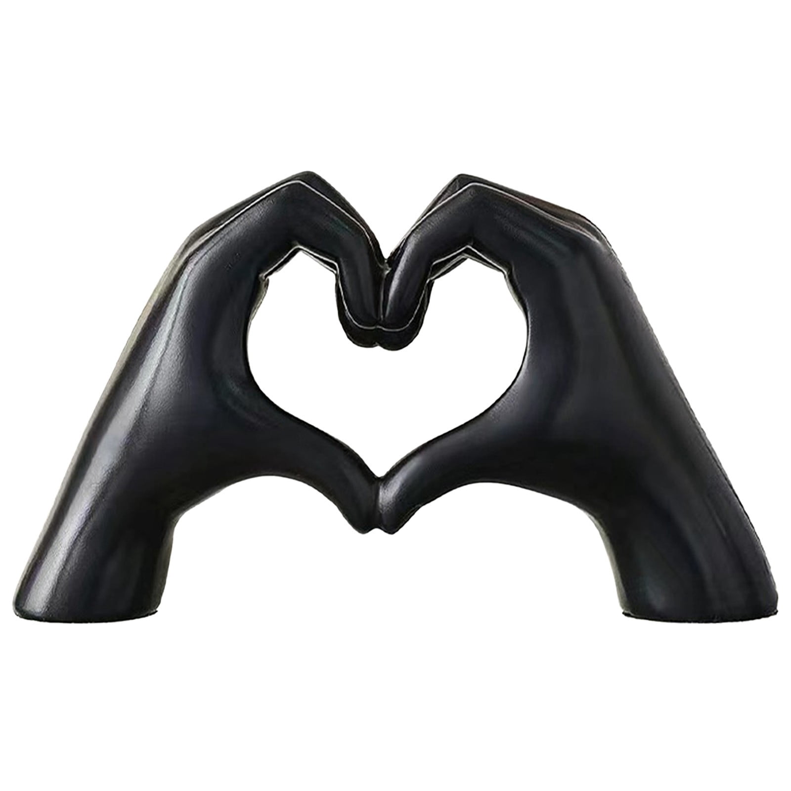 Souew Black Heart Hand Gesture Ornament, Love Hand Sign Sculpture ...