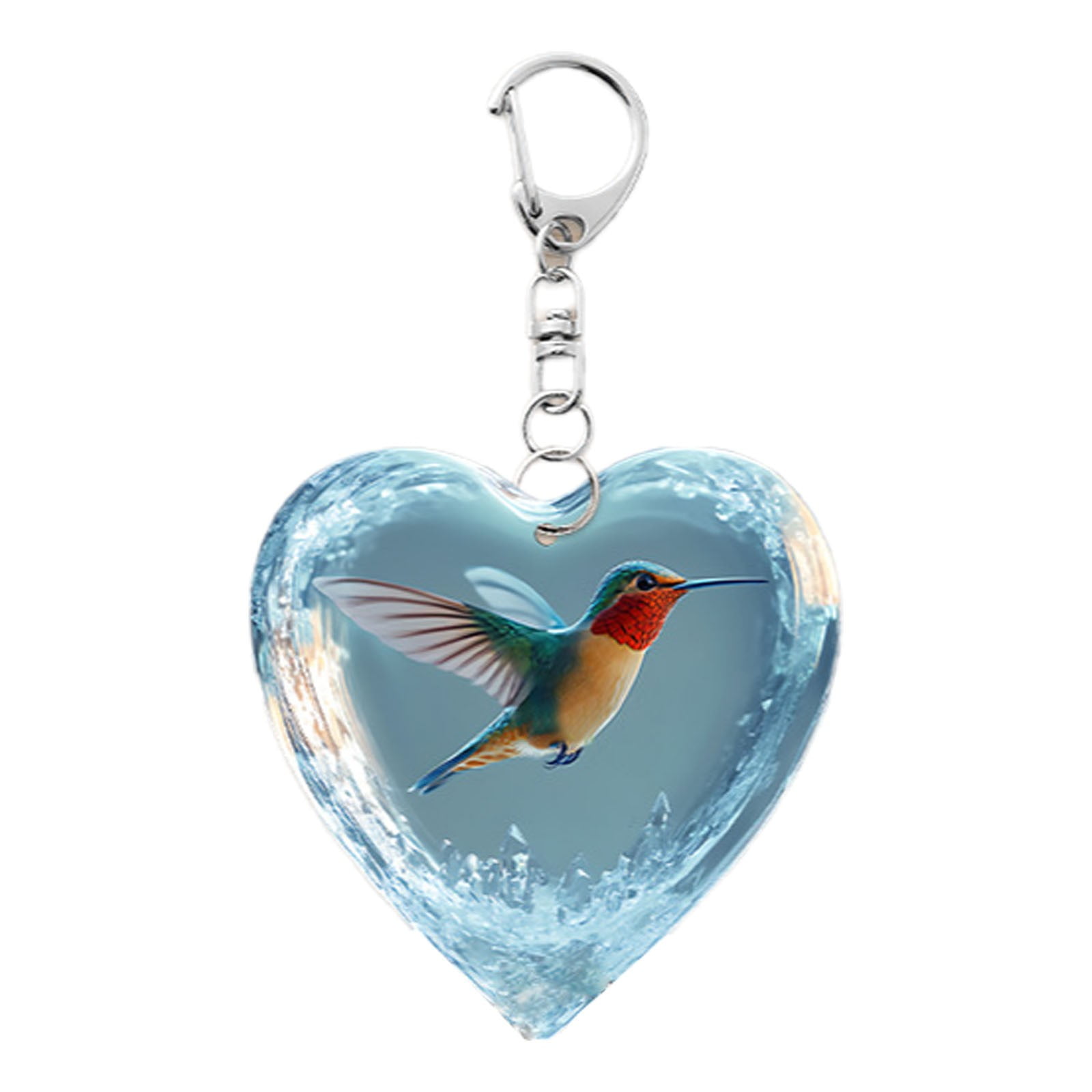 Souew Blue Heart-Shaped Animal Acrylic Pendant – Cute Bird and Dog ...