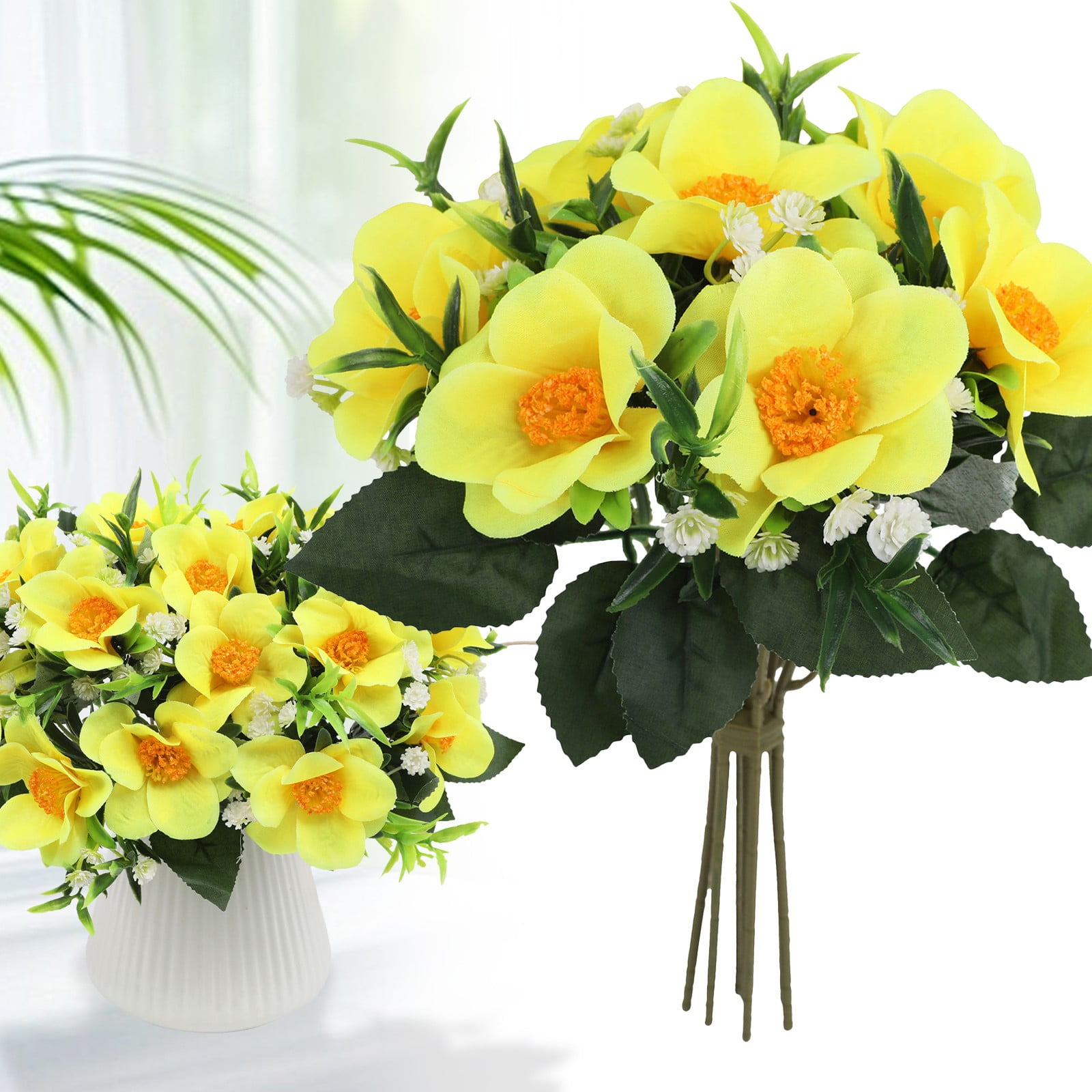 Souew Memorial Artificial Flower Display – Plastic Cemetery Bouquet for ...