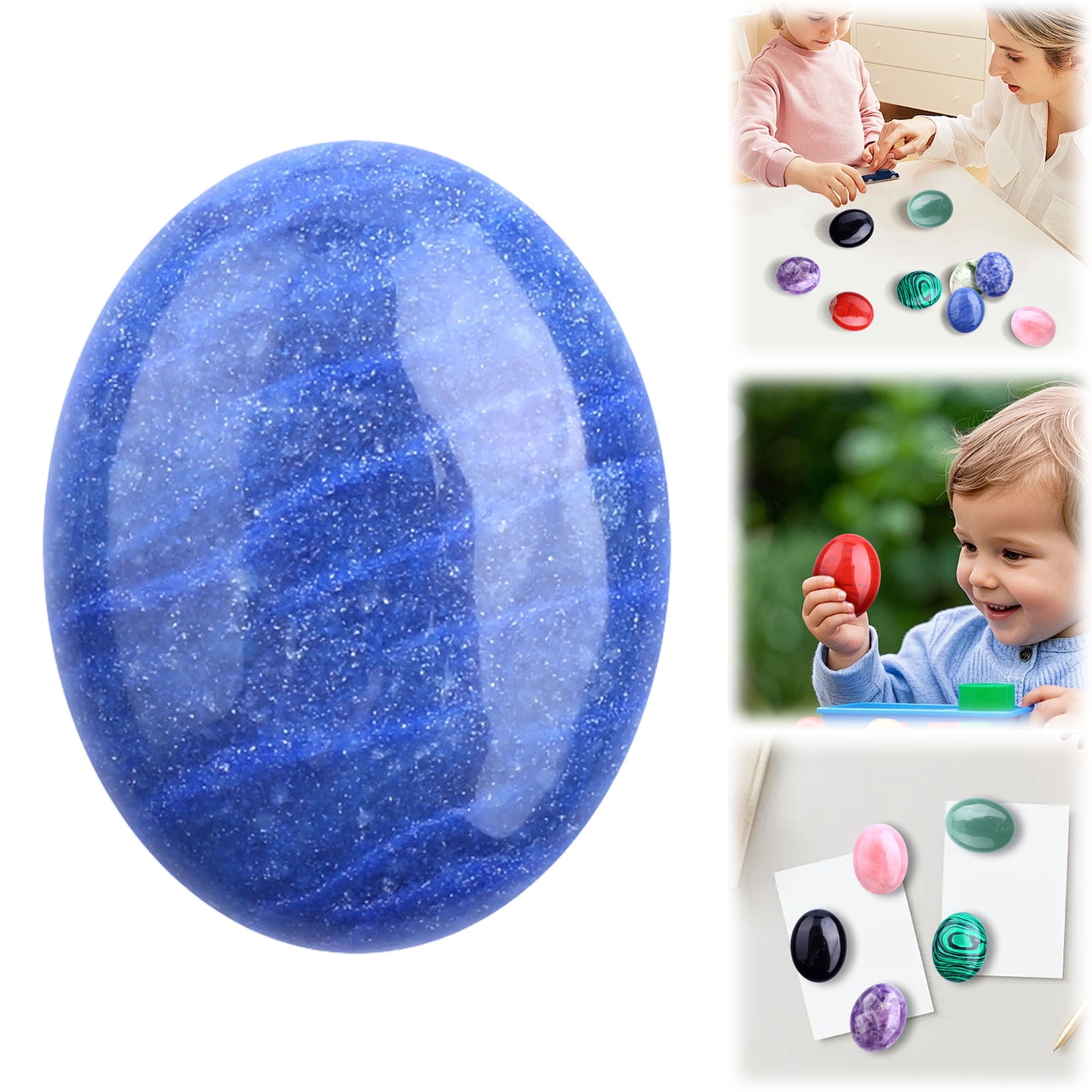 Souew Natural Stone Worry Stone – Polished Gemstone for Daily Stress ...