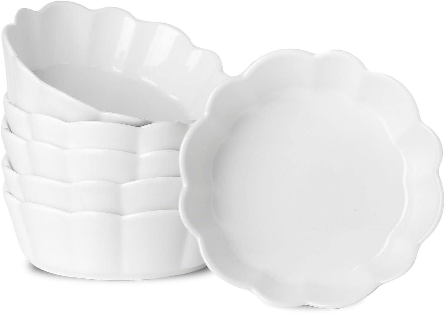 XINLTC-6.8 inches Quiche baking dishes , 23 oz , White, Set of 6 ...