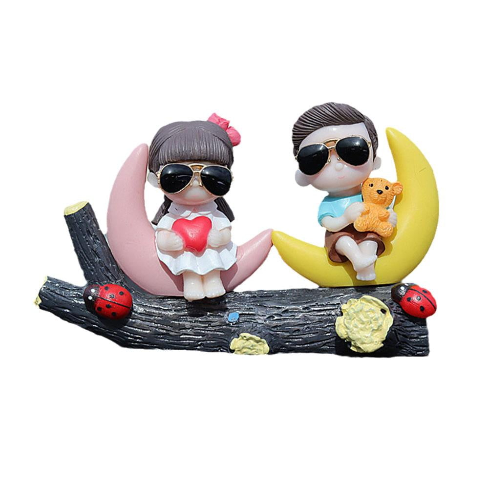 Soug Cute Cartoon Couple Action Figures For Car Dashboard Ornament New ...