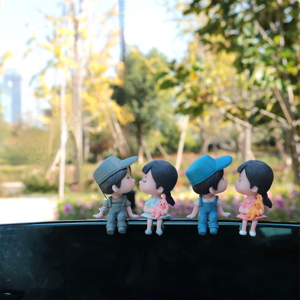 Soug Cute Couple Mini Figure Statue Interior Car Dashboard Cartoon ...