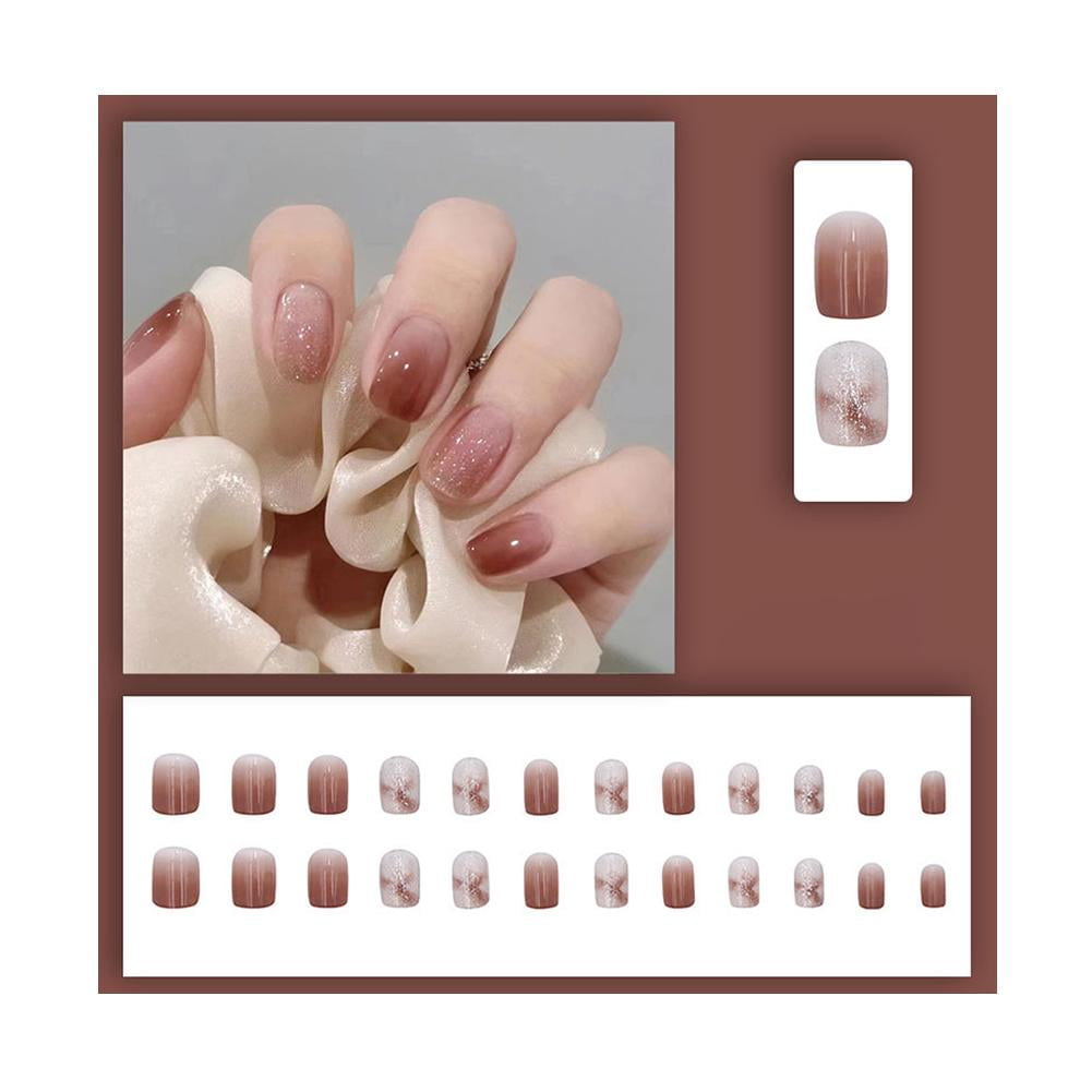 Soug Fake Nails Short Style Ultra Thin Scratch Free Removable ...
