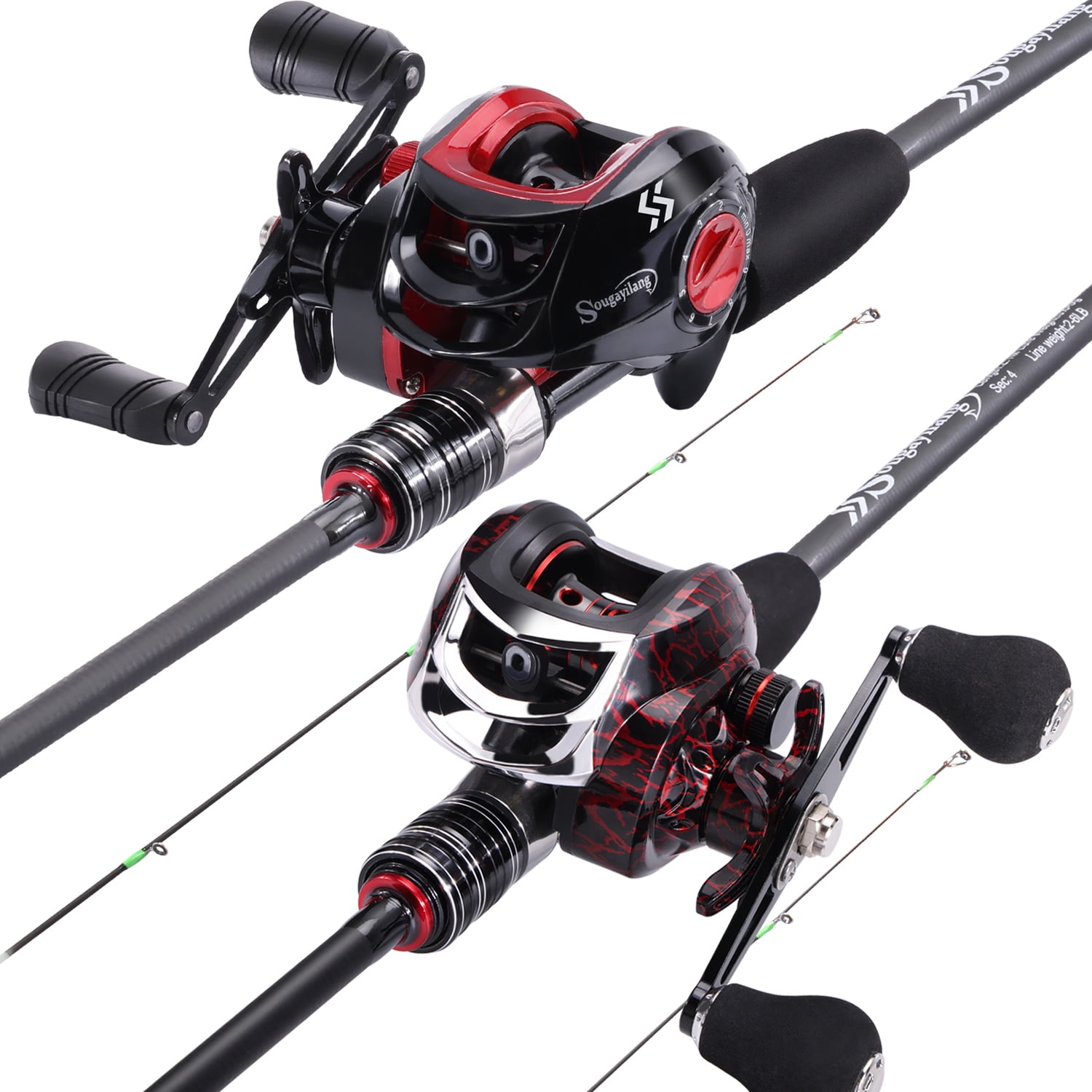 Sougayilang Ultralight 4 Piece 7ft Casting Fishing Rod and 18+1 BB ...