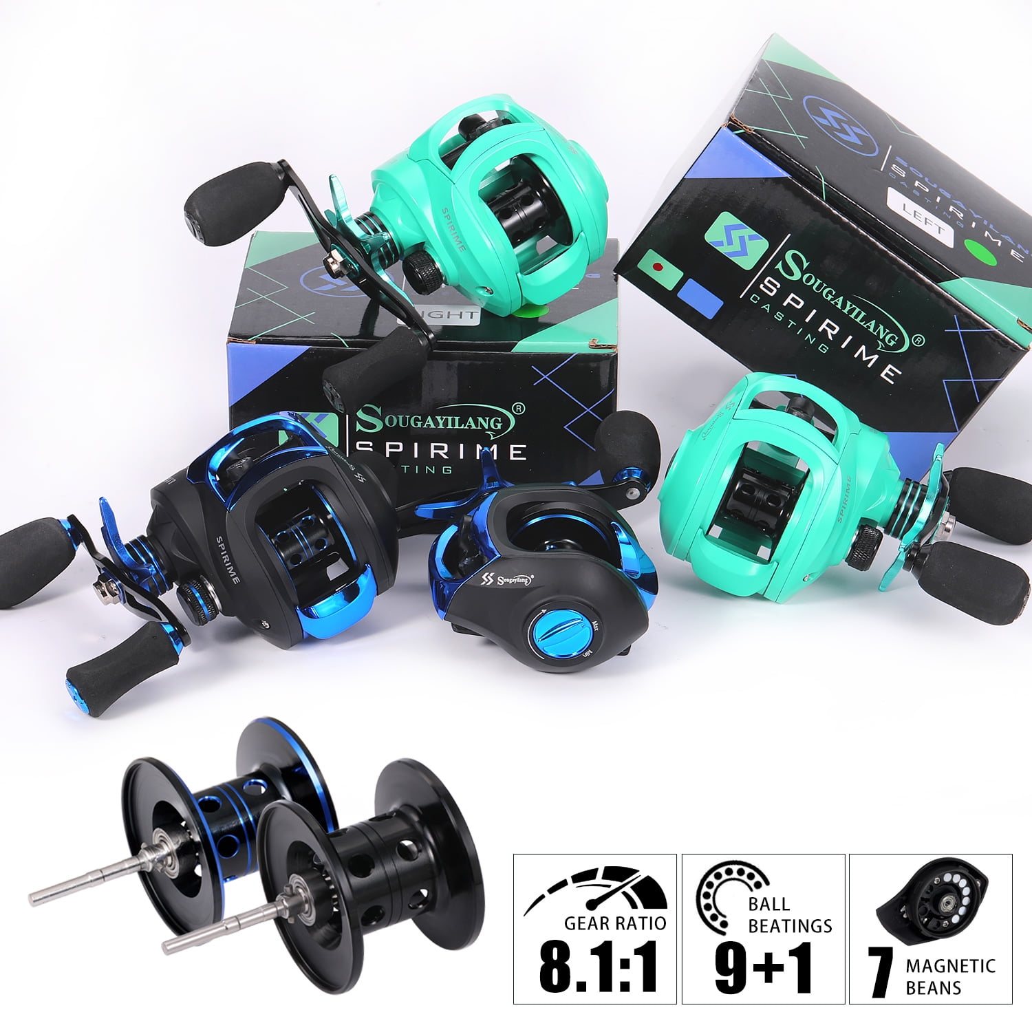 Sougayilang Baitcaster Reel 8.1:1 High Speed Super Smooth Casting ... Sougayilang Baitcaster Reel 8.1:1 High Speed Super Smooth Casting ...