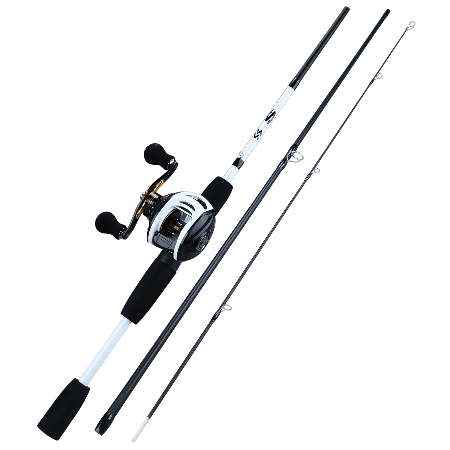Sougayilang Saltwater Baitcasting Fishing Rod and Reel Combo, Carbon ...