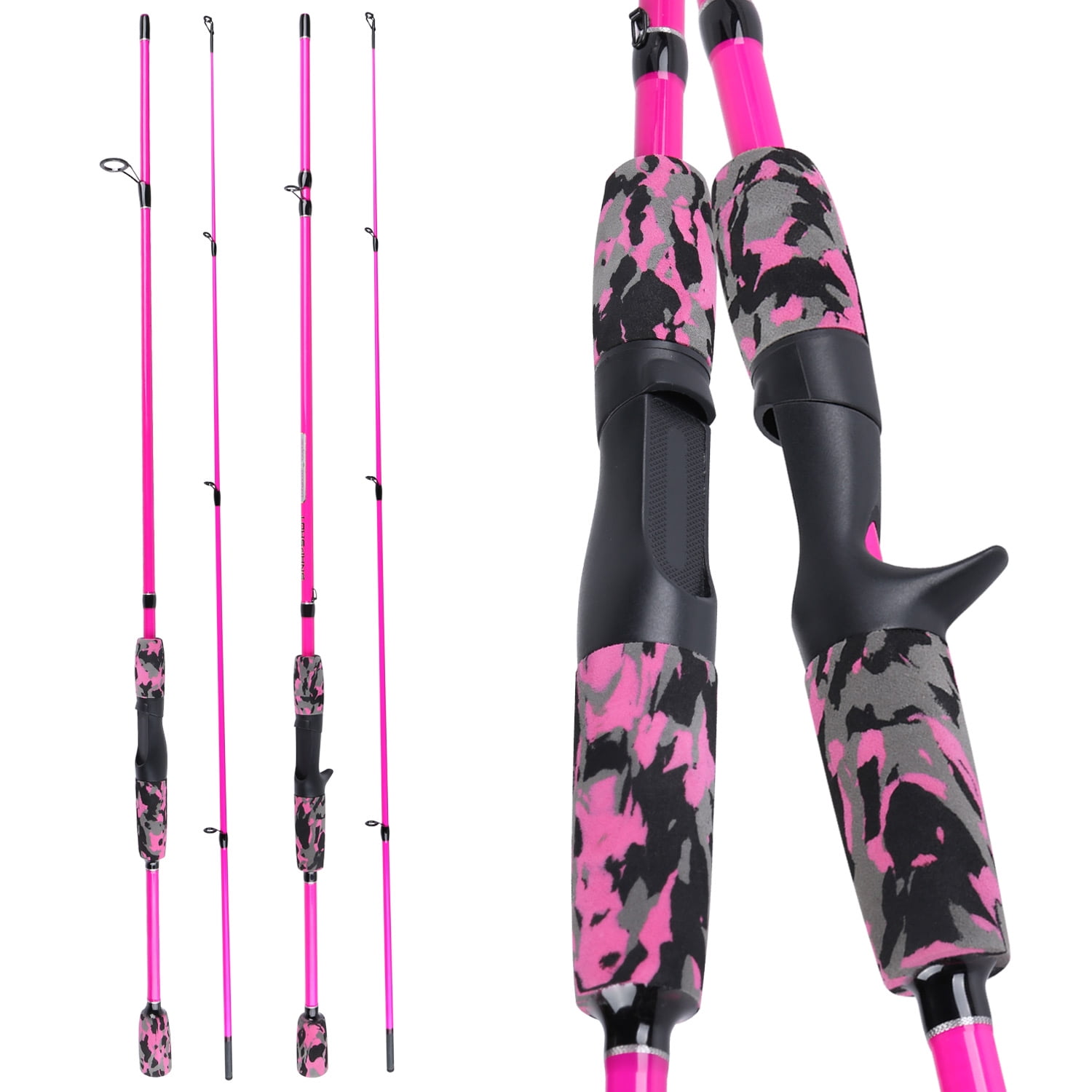 Sougayilang Baitcasting/Spinning Rods 6ft Carbon Fiber 2 Pieces Carp ...