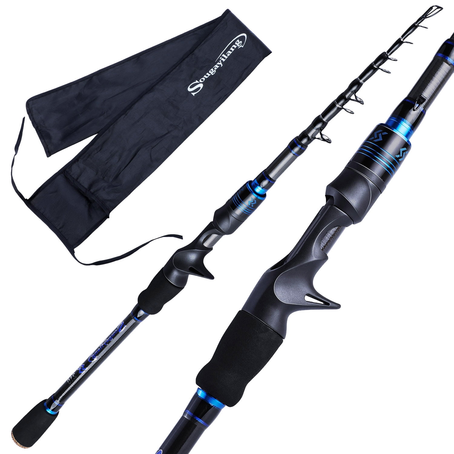Sougayilang Carbon Fiber Telescopic Fishing Rod Designed for Bass Trout ...