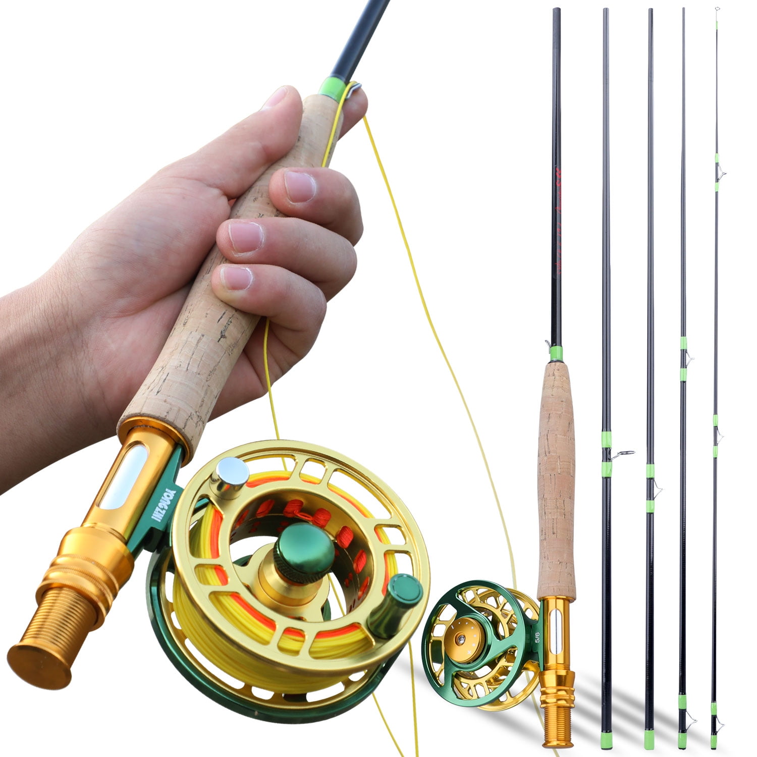 Sougayilang Fly 9FT #5 Fishing Rod and Reel Combo 5 Piece Fly Fishing ...