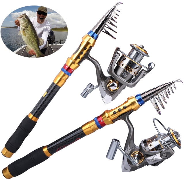 Sougayilang Spinning Telescopic Rod and Spinning Reel Fishing Combo for ...