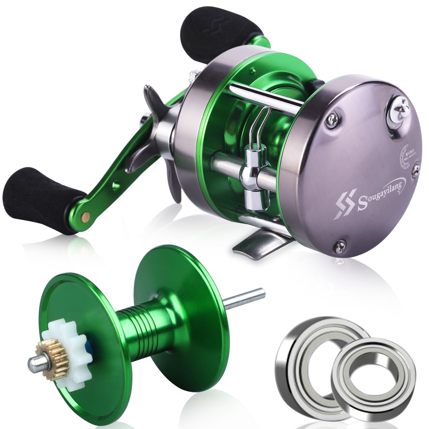 Sougayilang Trolling Fishing Reel 6+1BB 5.3:1 High Speed Ratio Strong ...
