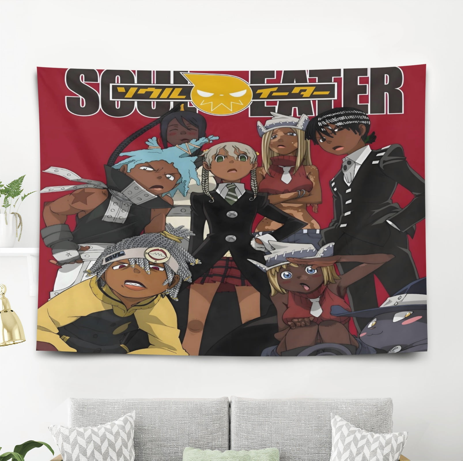 Soul Eater Pattern Wall Hanging 50*60 Inches High-Quality Peach Skin ...