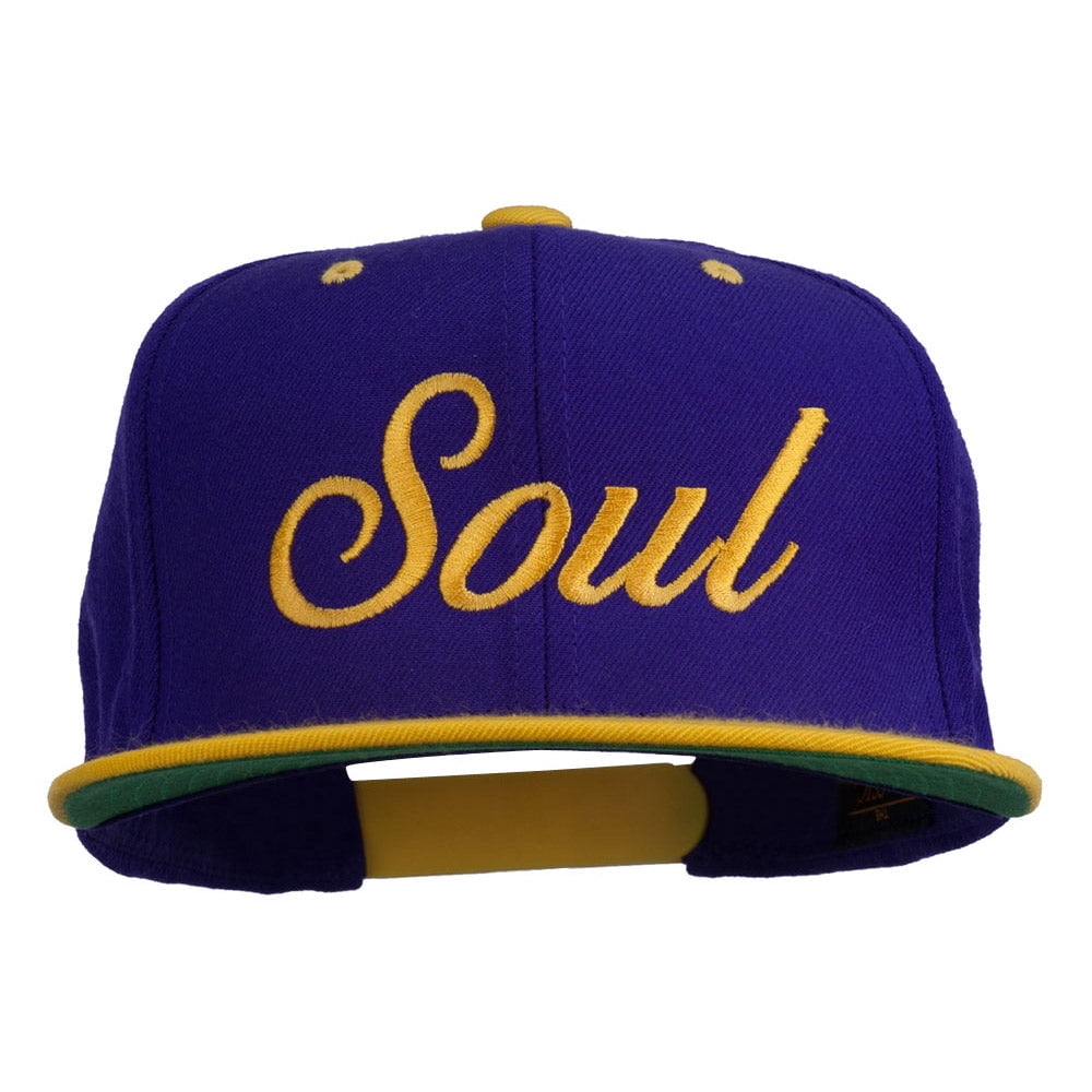 Soul Embroidered Snapback Cap - Purple Gold OSFM - Walmart.com