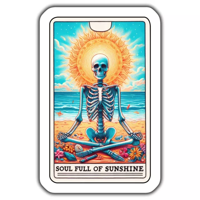 Soul Full Of Sunshine Skeleton Sticker, Beach Skeleton Art Sticker ...