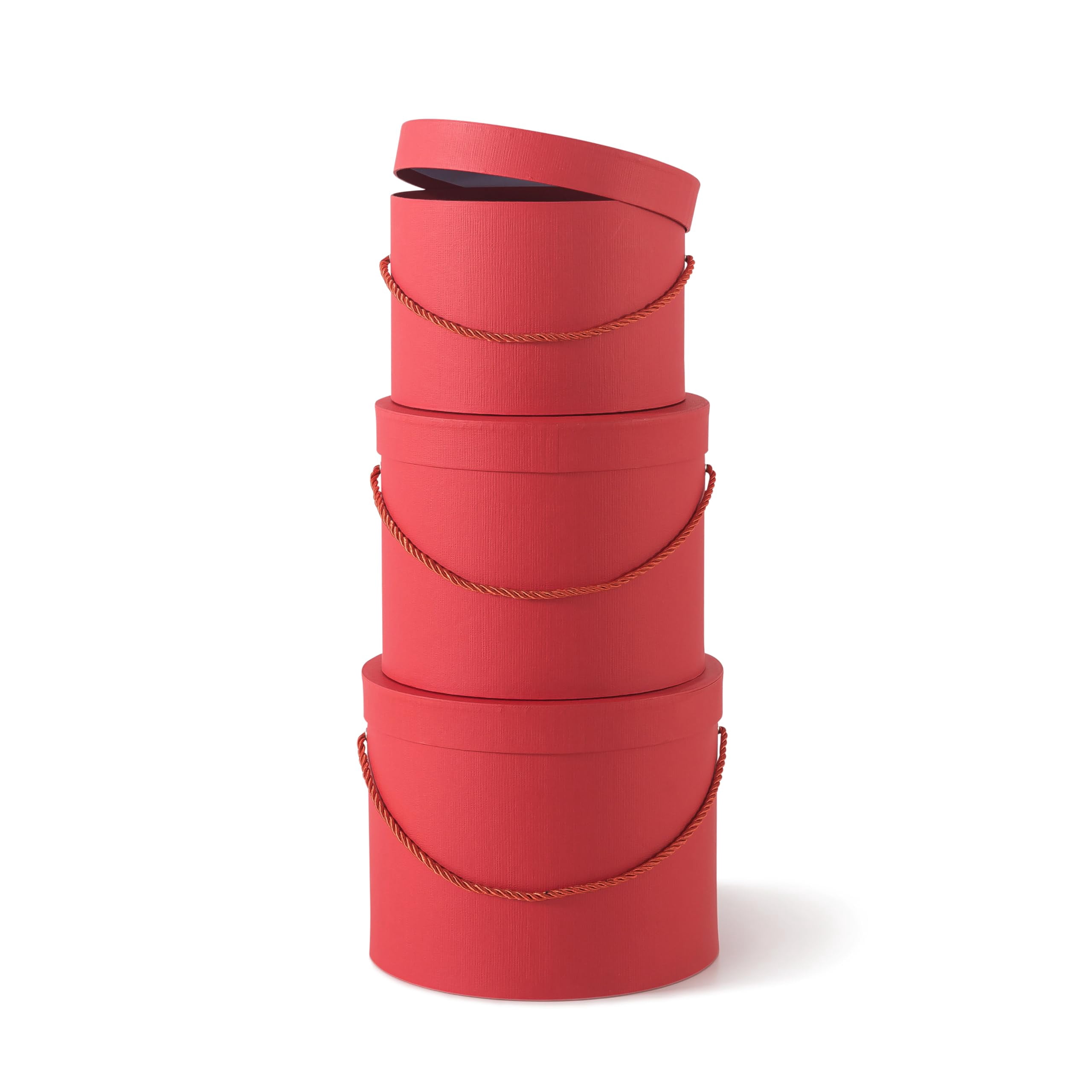 Soul & Lane Round Flower Boxes with Lids: Set 3 Large Gift Boxes for ...