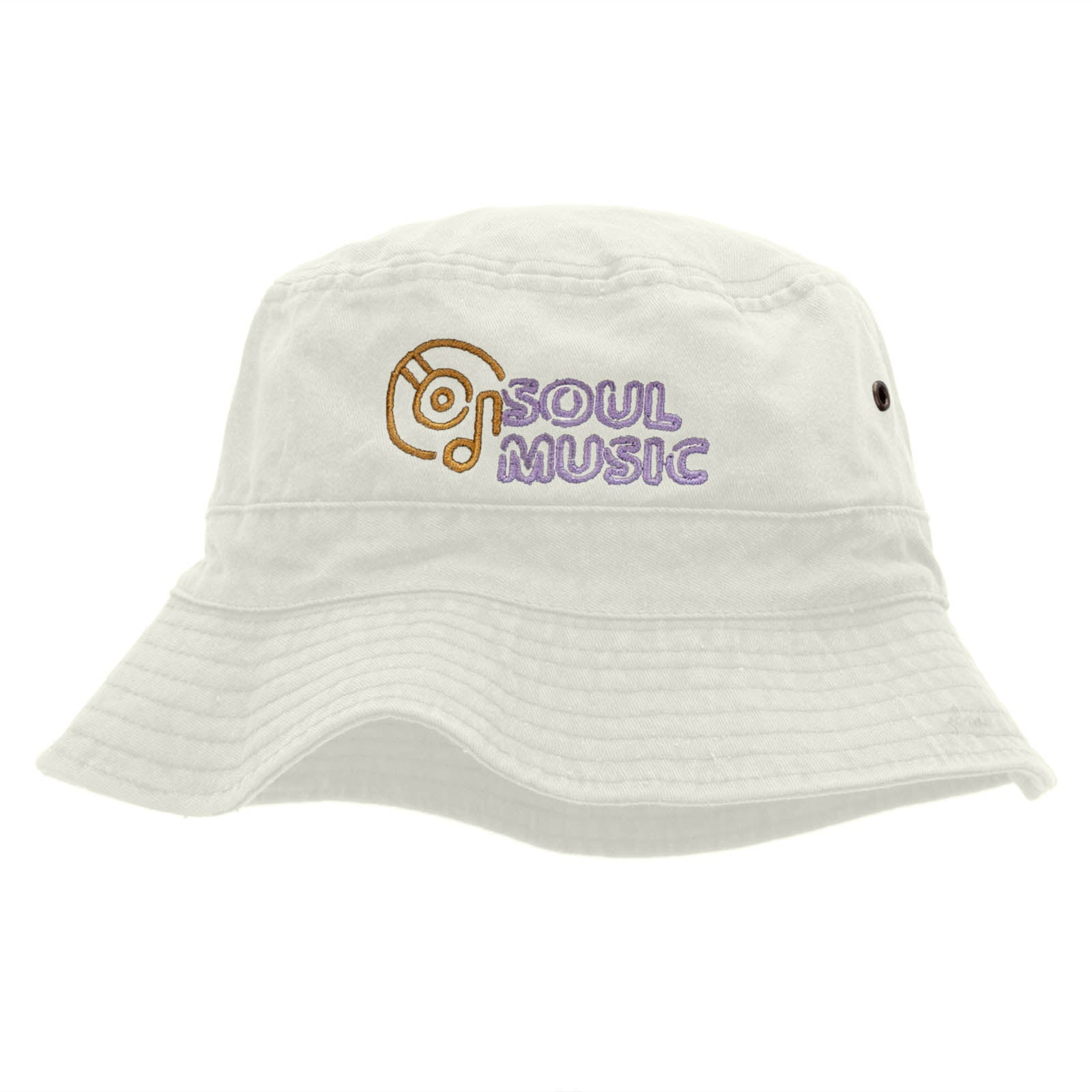 Soul Music Embroidered Bucket Hat - White OSFM - Walmart.com