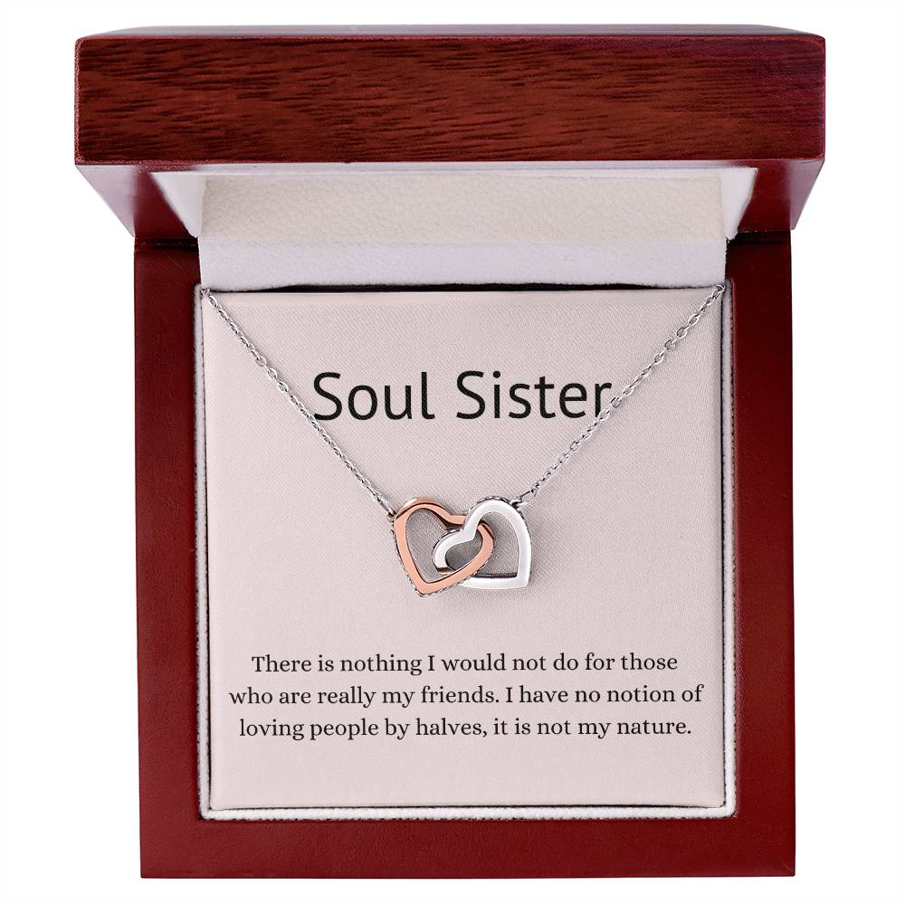 Soul Sister, Interlocking Hearts Necklace, 14K White Gold or 18K Yellow ...