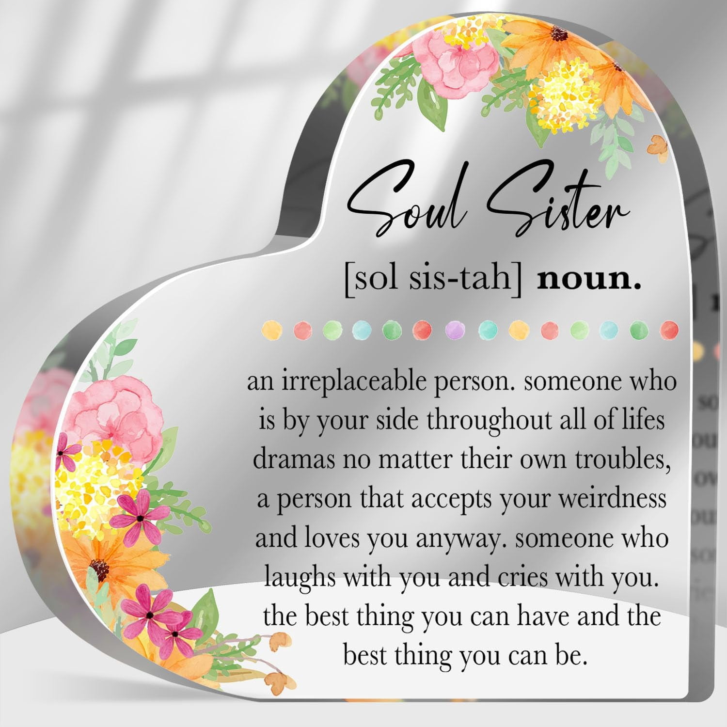 Soul Sister Keepsake Acrylic Sign, BFF Birthday &, Friendship Desk ...