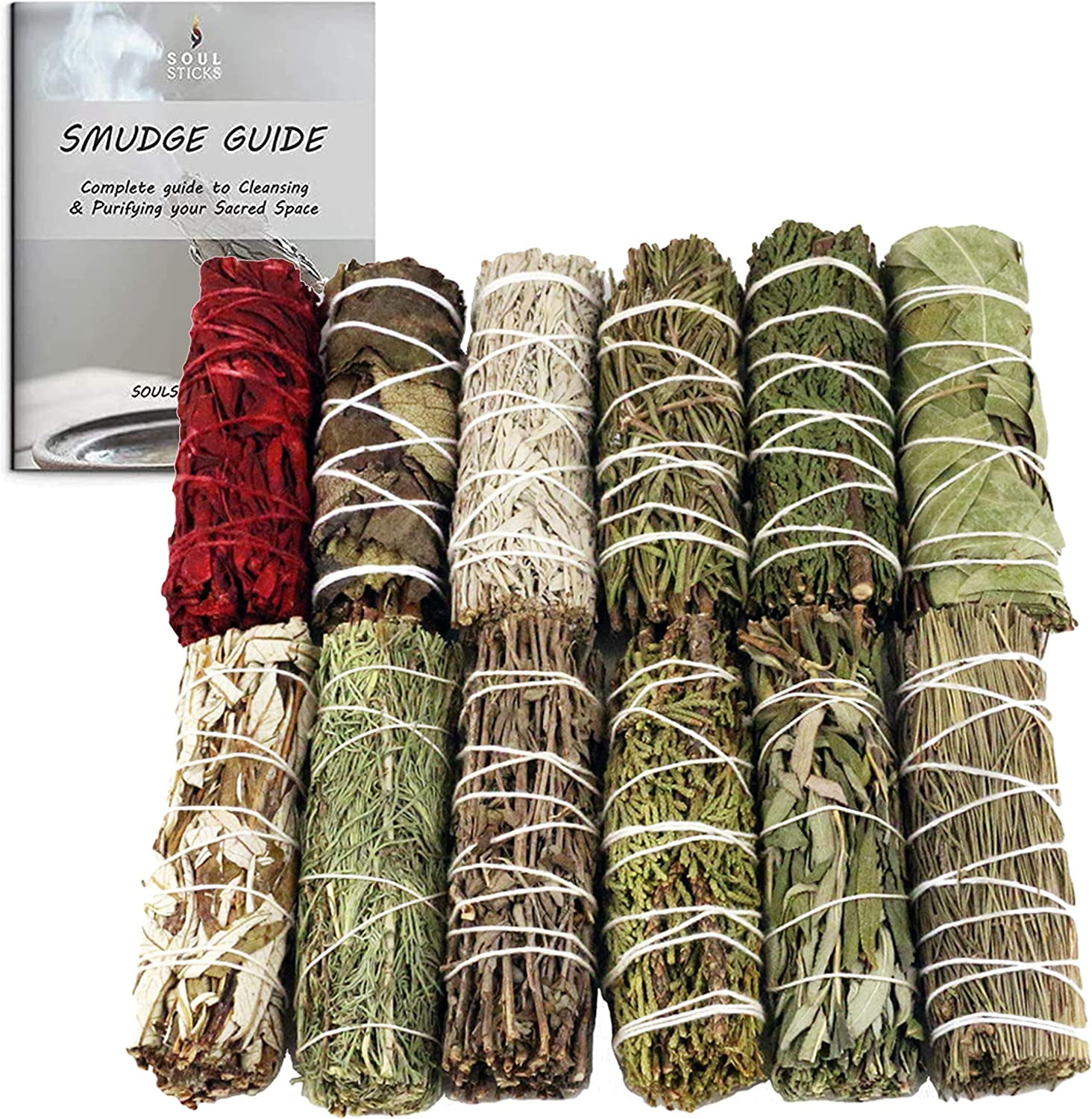 Soul Sticks 12 Pack Assorted Smudge Stick Variety Gift Set Bundles with ...