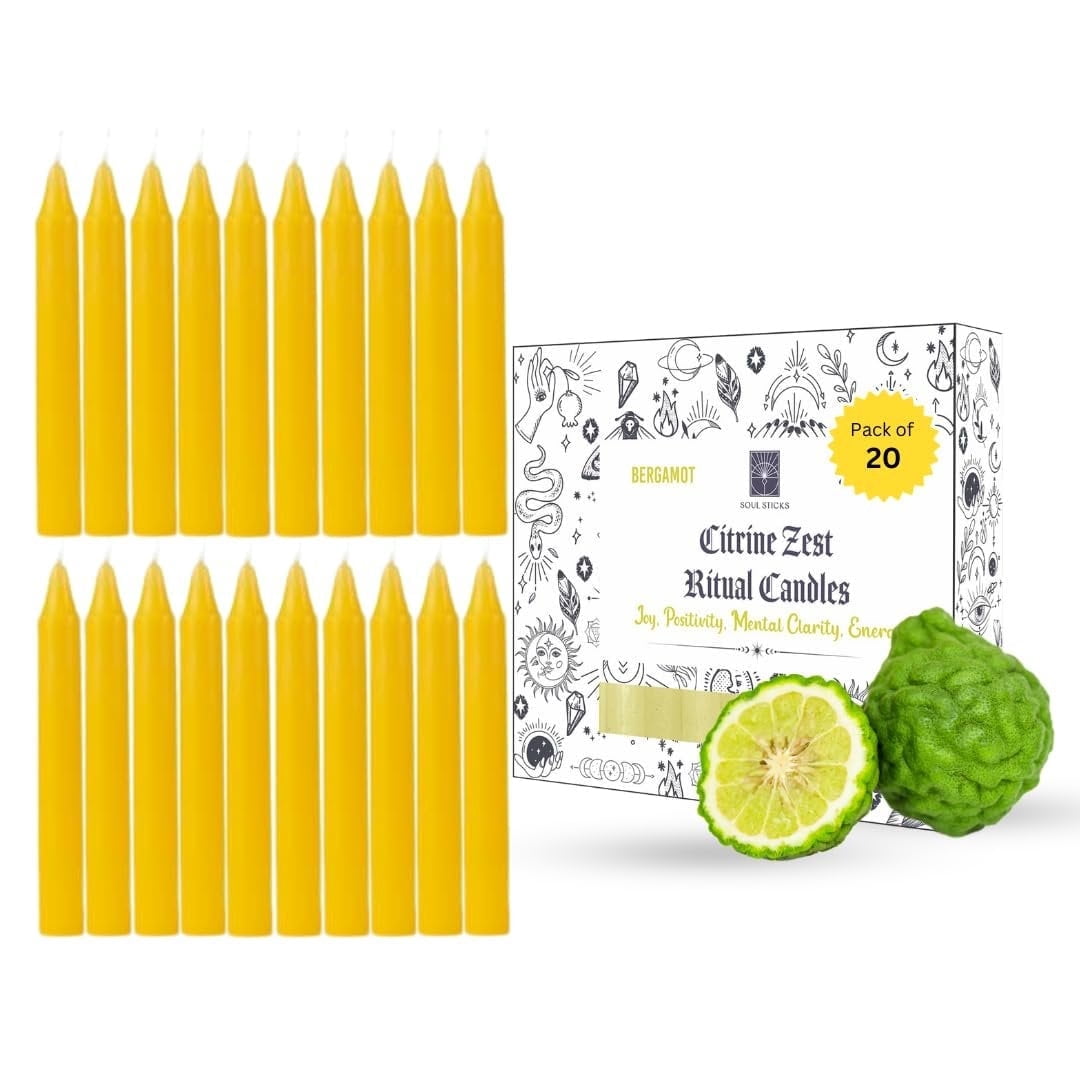 Soul Sticks 4" Scented Ritual Candles, 20-Pack, Bergamot Scented Chime ...