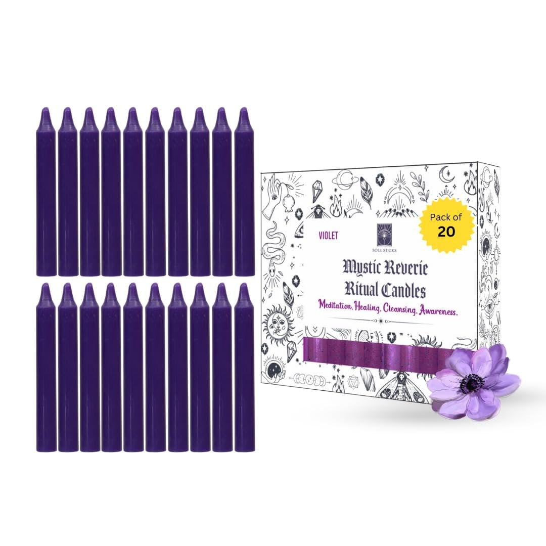 Soul Sticks 4" Scented Ritual Candles, 20-Pack, Violet Scented Chime ...