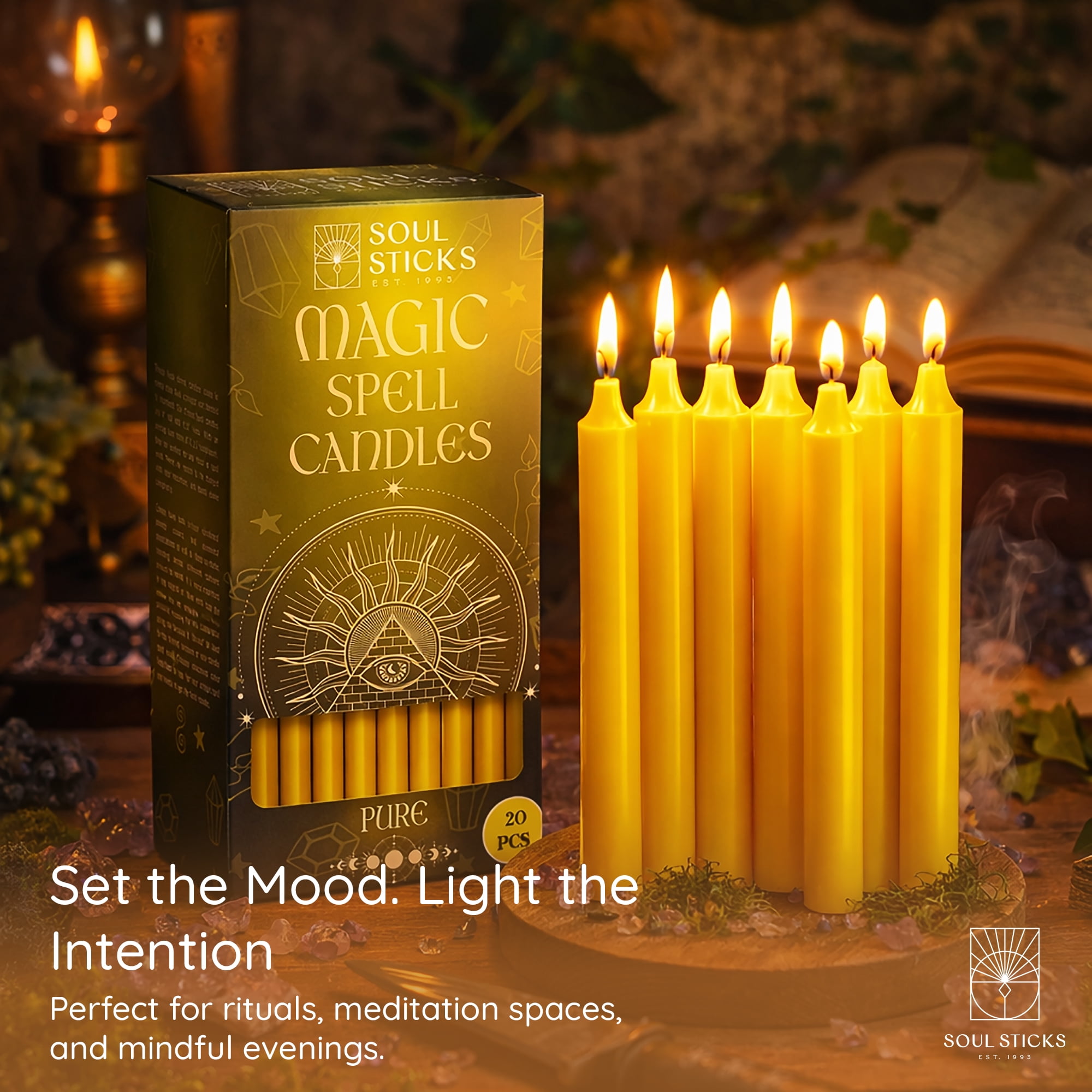 Soul Sticks 20 pcs Pure Soul Unscented 4" Magic Spell Chime Candles for ...
