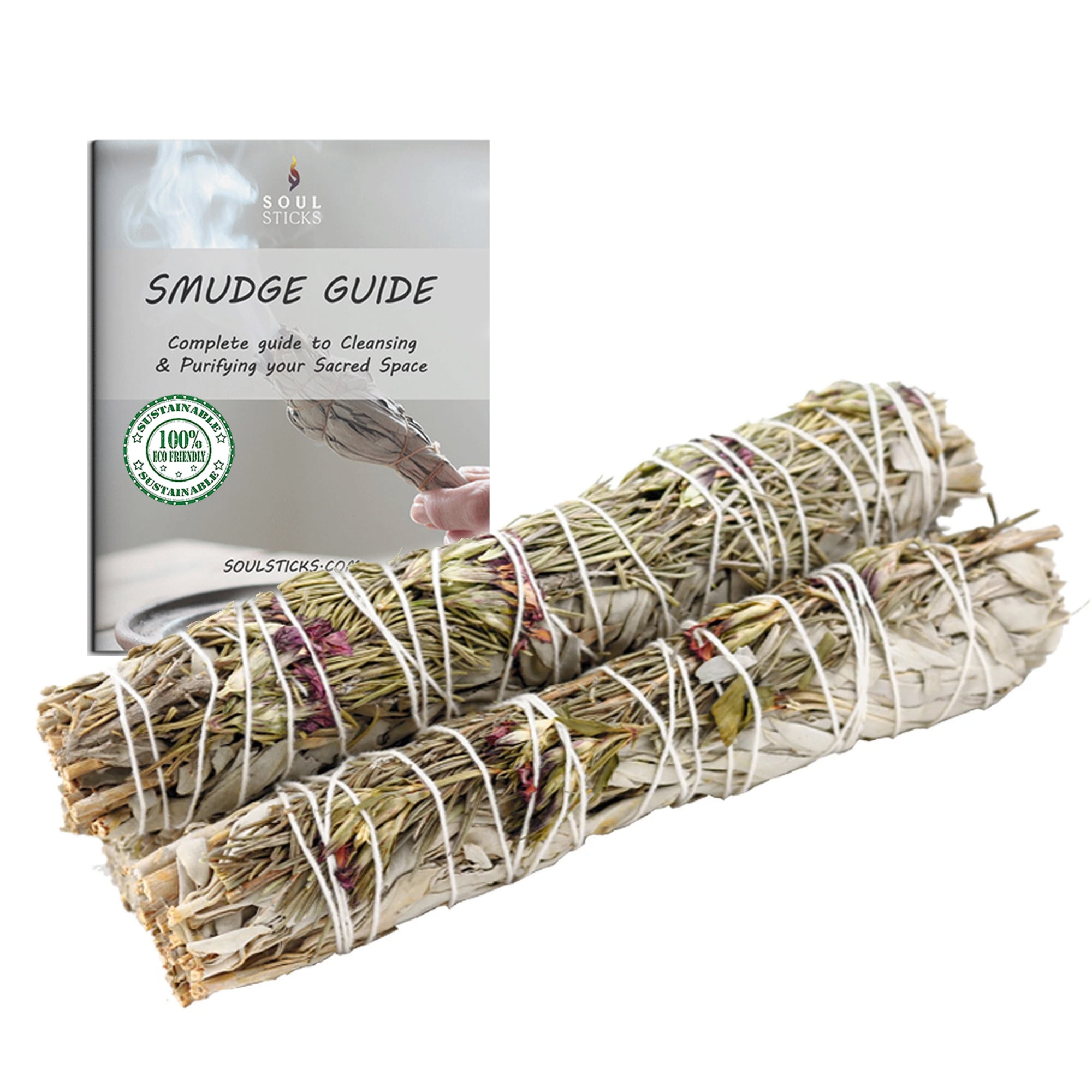Soul Sticks 3 Pack Good Life Sage 9" Smudge Sticks with Guide for ...